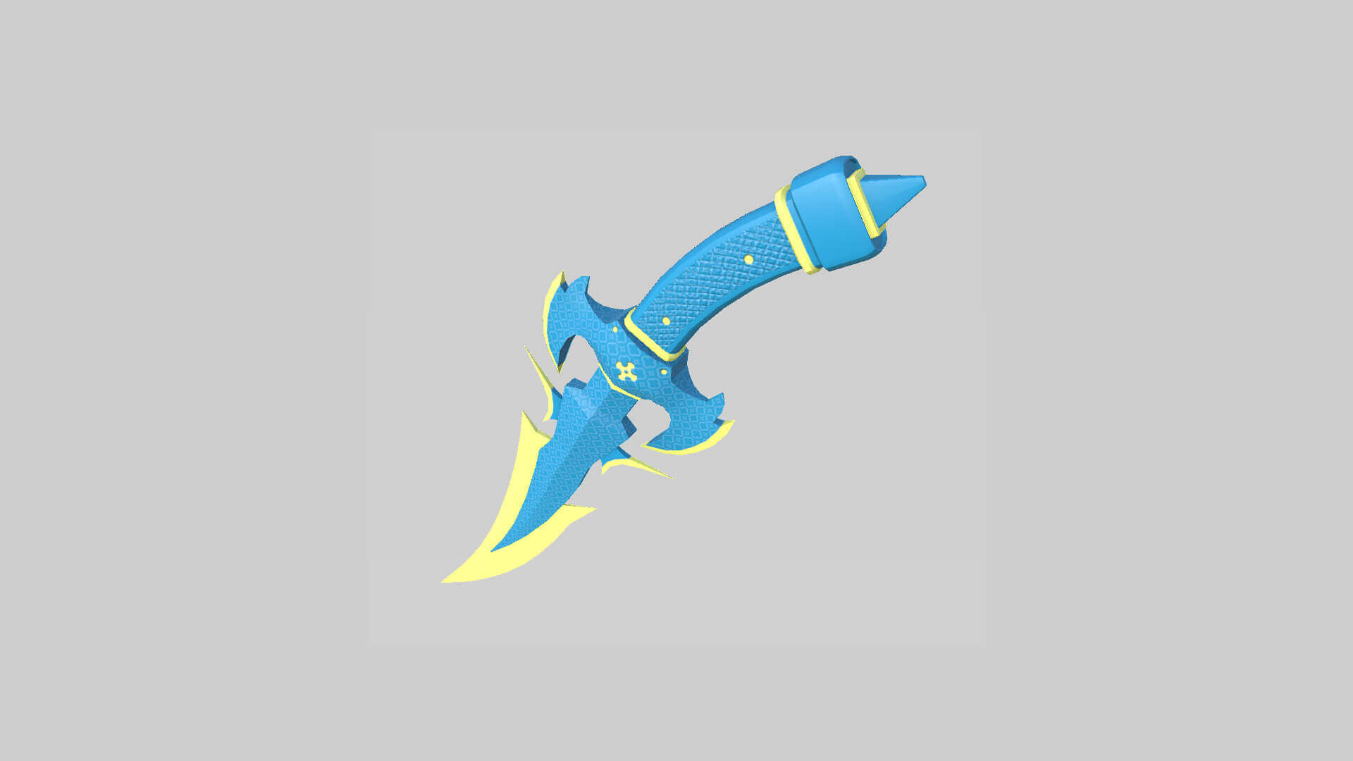 Medieval Dagger 10 - Cartoon Blue 3D Model by gsommer