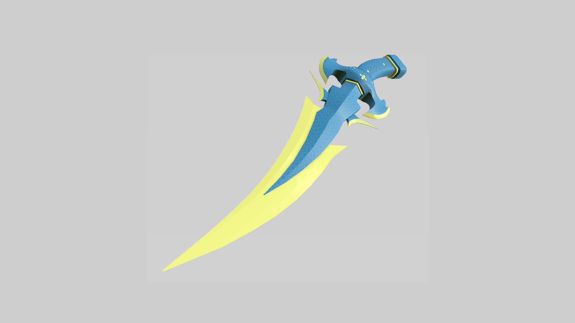 Medieval Dagger 10 - Cartoon Blue 3D Model by gsommer