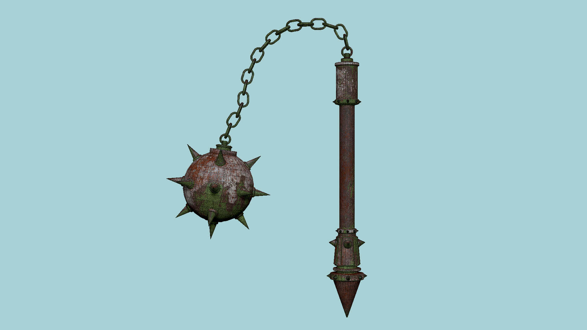 Medieval Flail Mace 01 - Earth Elemental 3D Model by gsommer