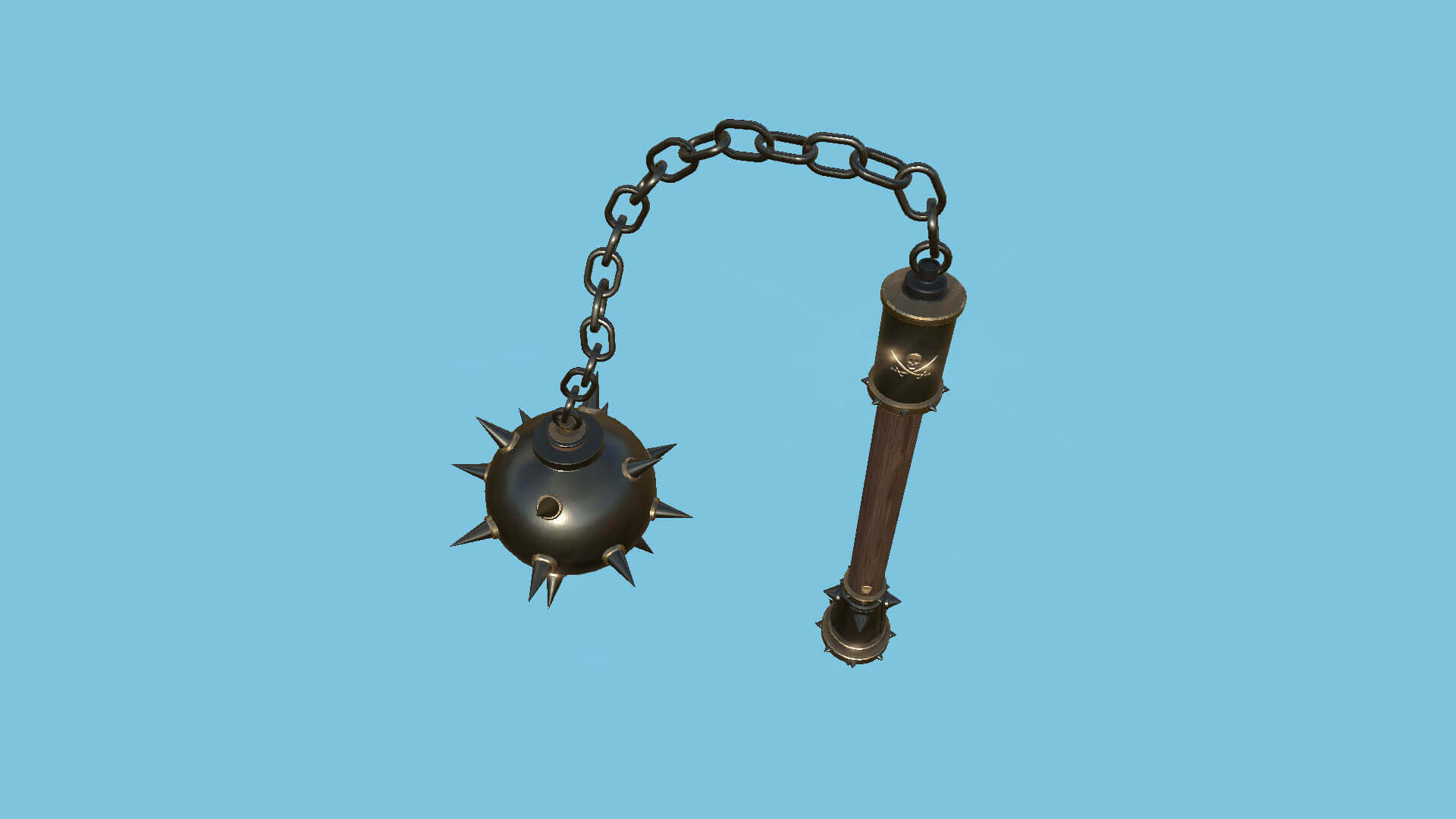 Medieval Flail Mace 04 - Black Dark 3D Model by gsommer