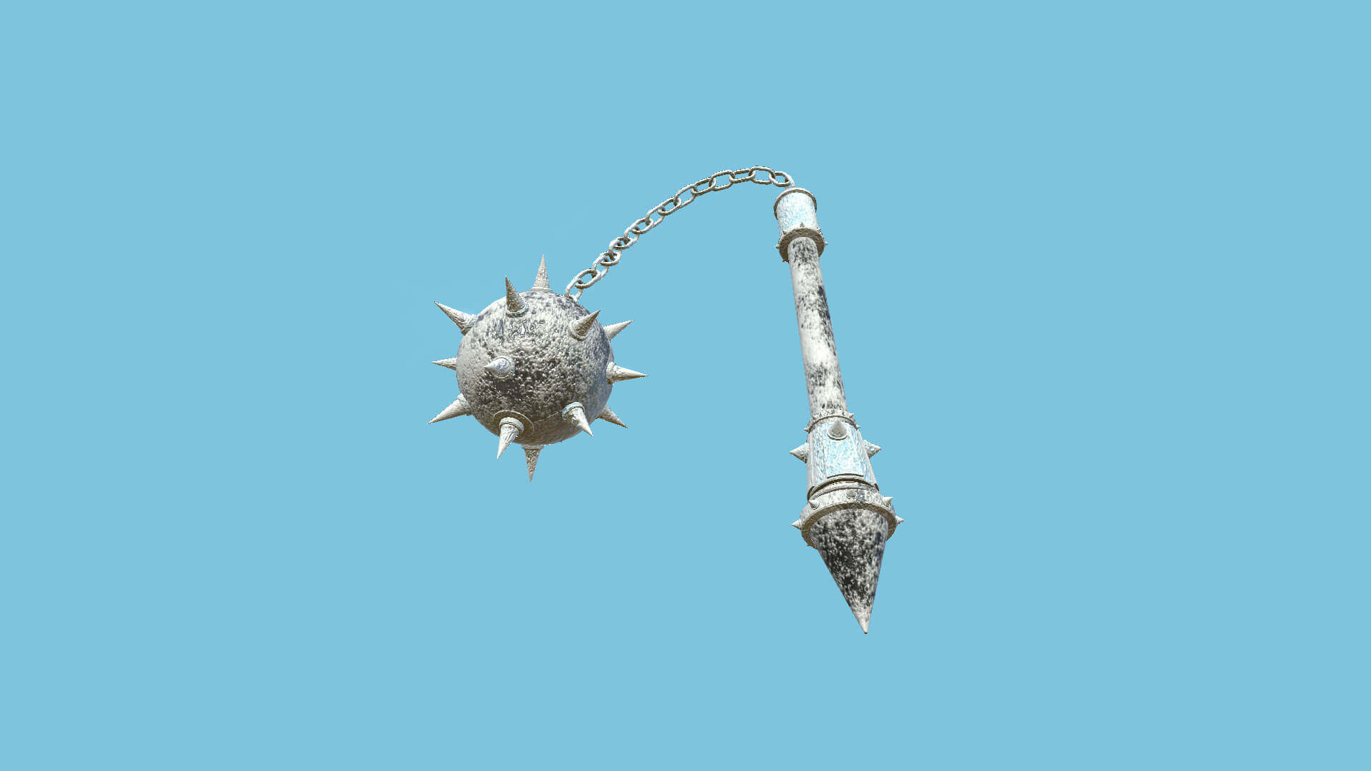 Medieval Flail Mace 05 - Frost 3D Model by gsommer