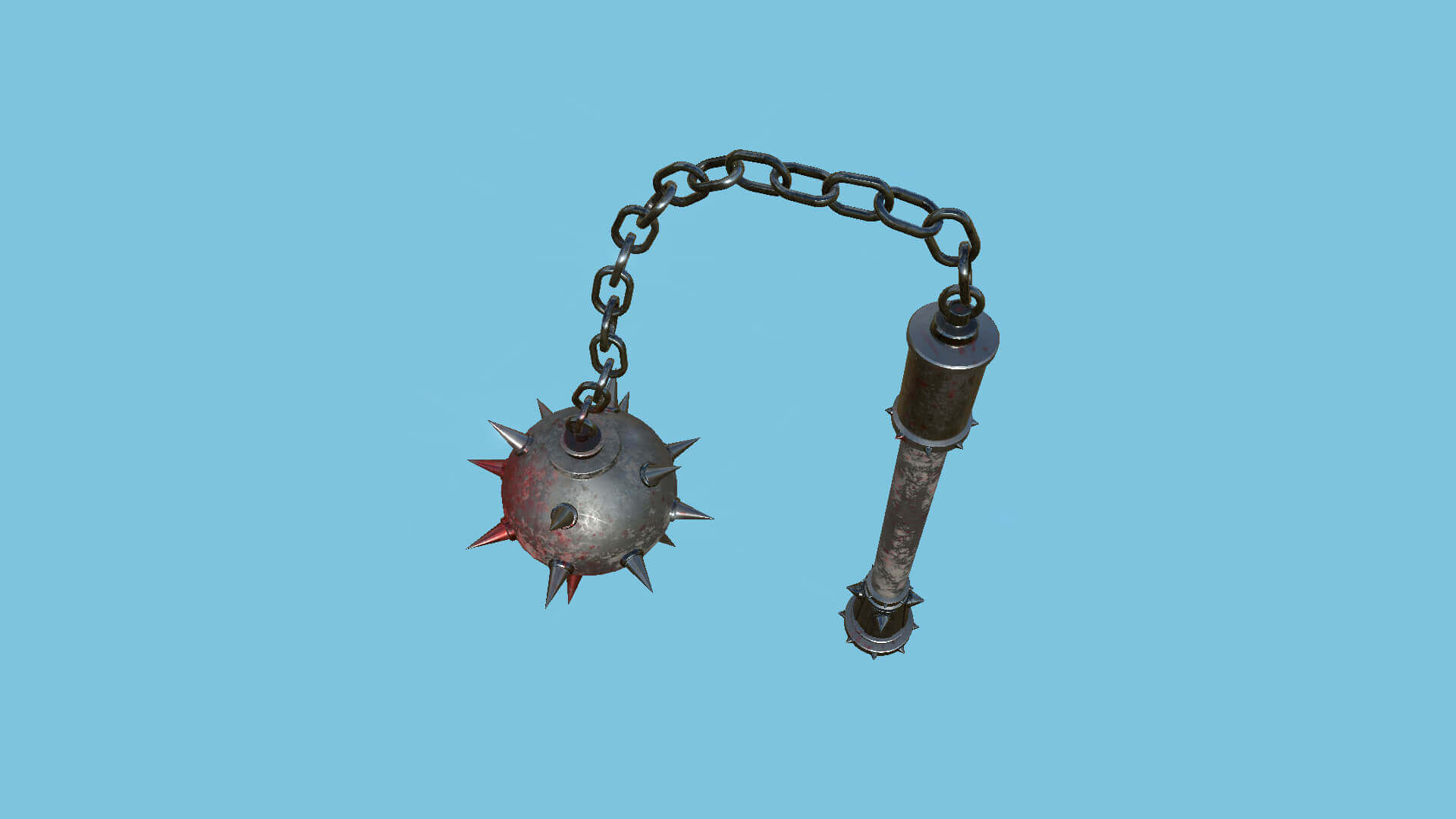 Medieval Flail Mace 07 - Blood Steel 3D Model by gsommer