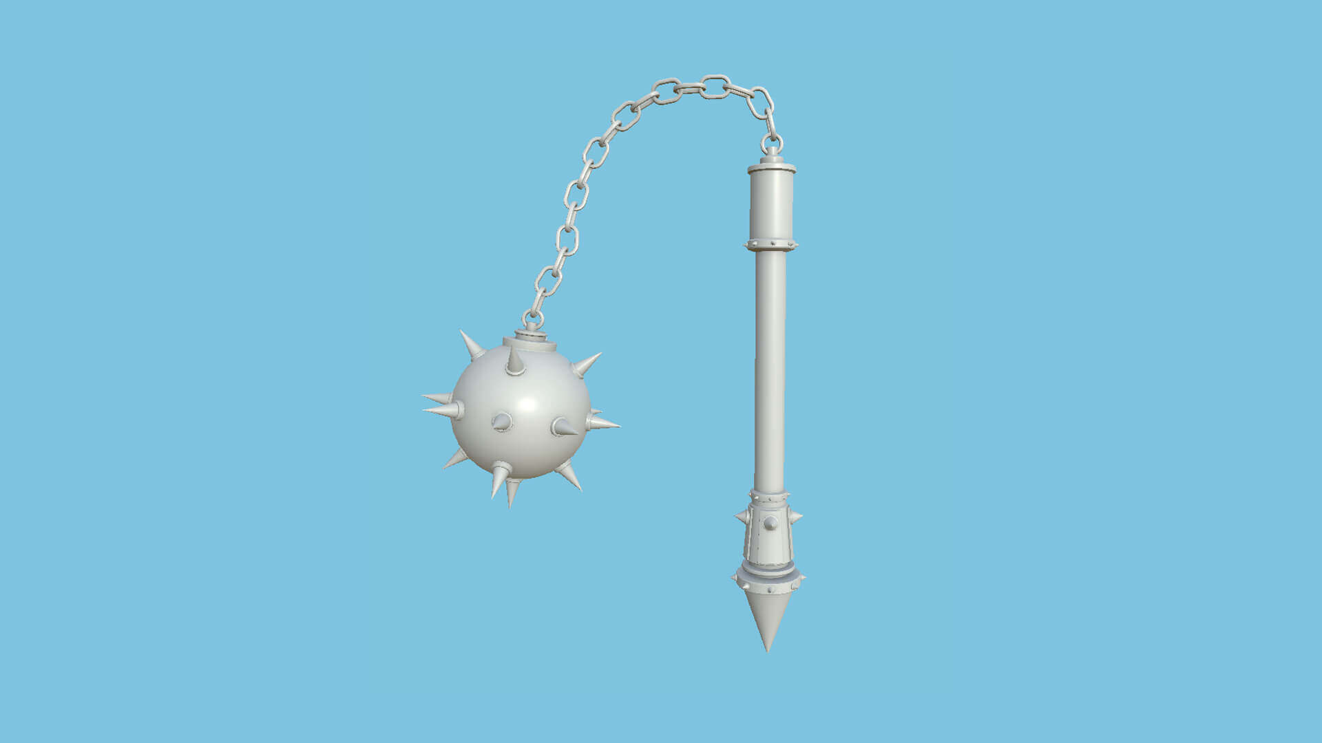 Medieval Flail Mace 08 - Water Elemental 3D Model by gsommer