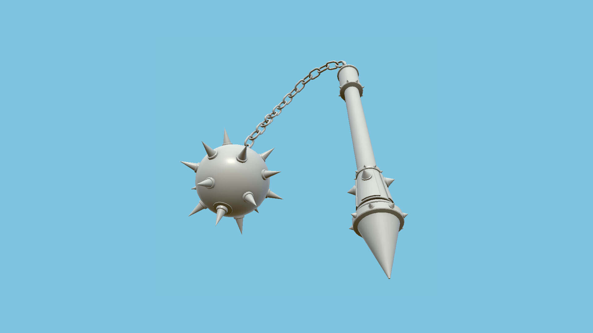 Medieval Flail Mace 08 - Water Elemental 3D Model by gsommer