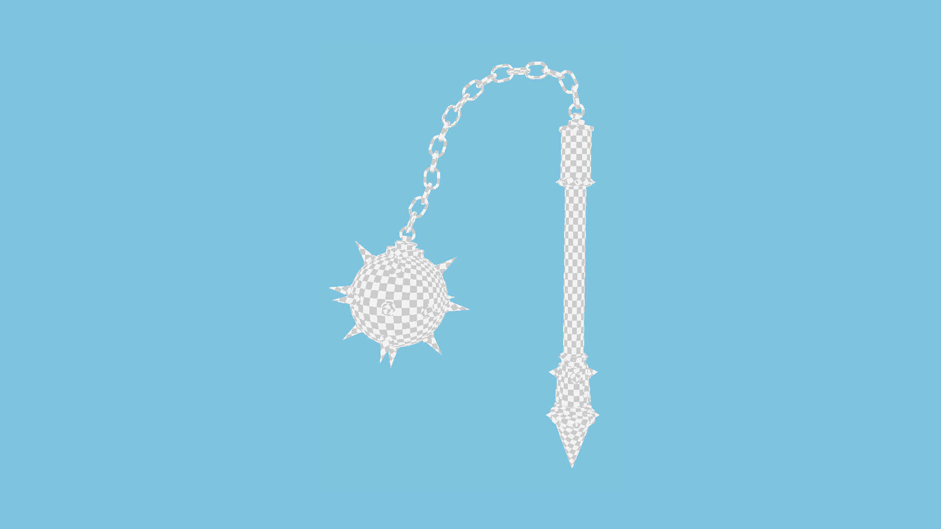 Medieval Flail Mace 08 - Water Elemental 3D Model by gsommer