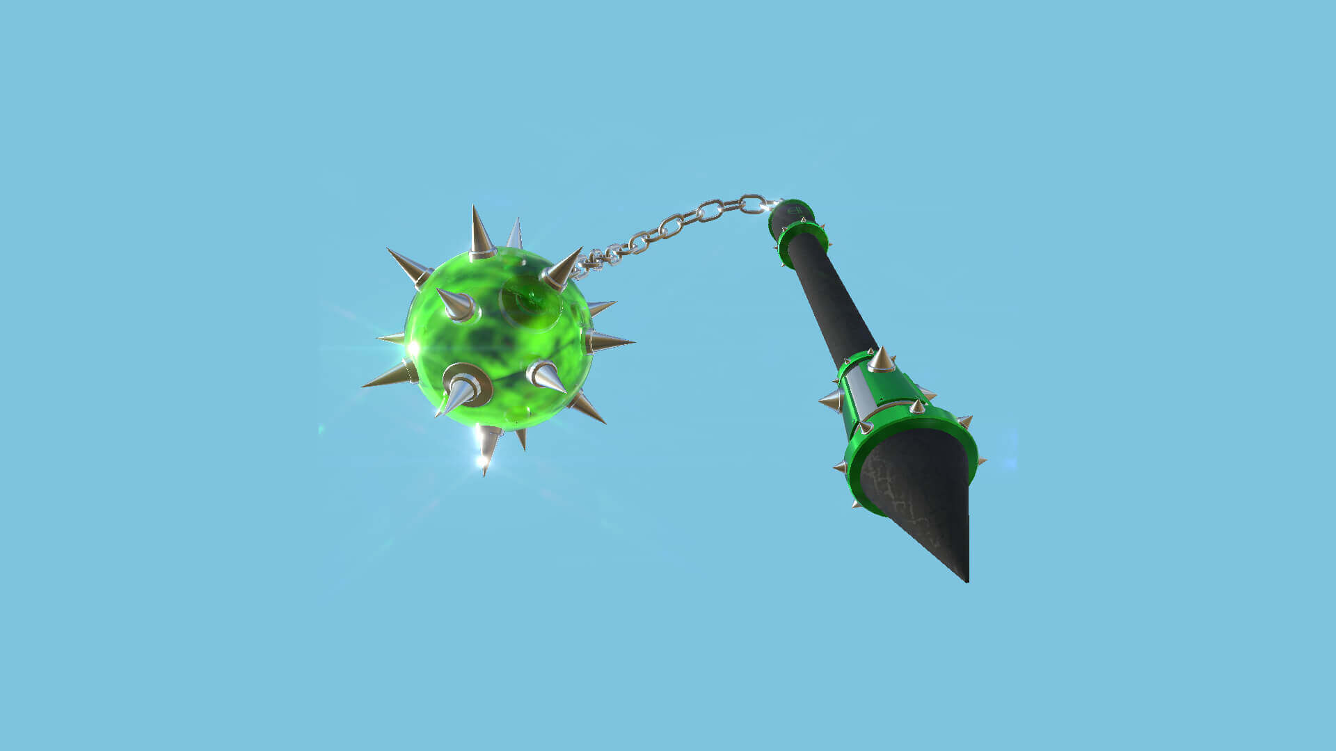 Medieval Flail Mace 09 - Nature Elemental 3D Model by gsommer