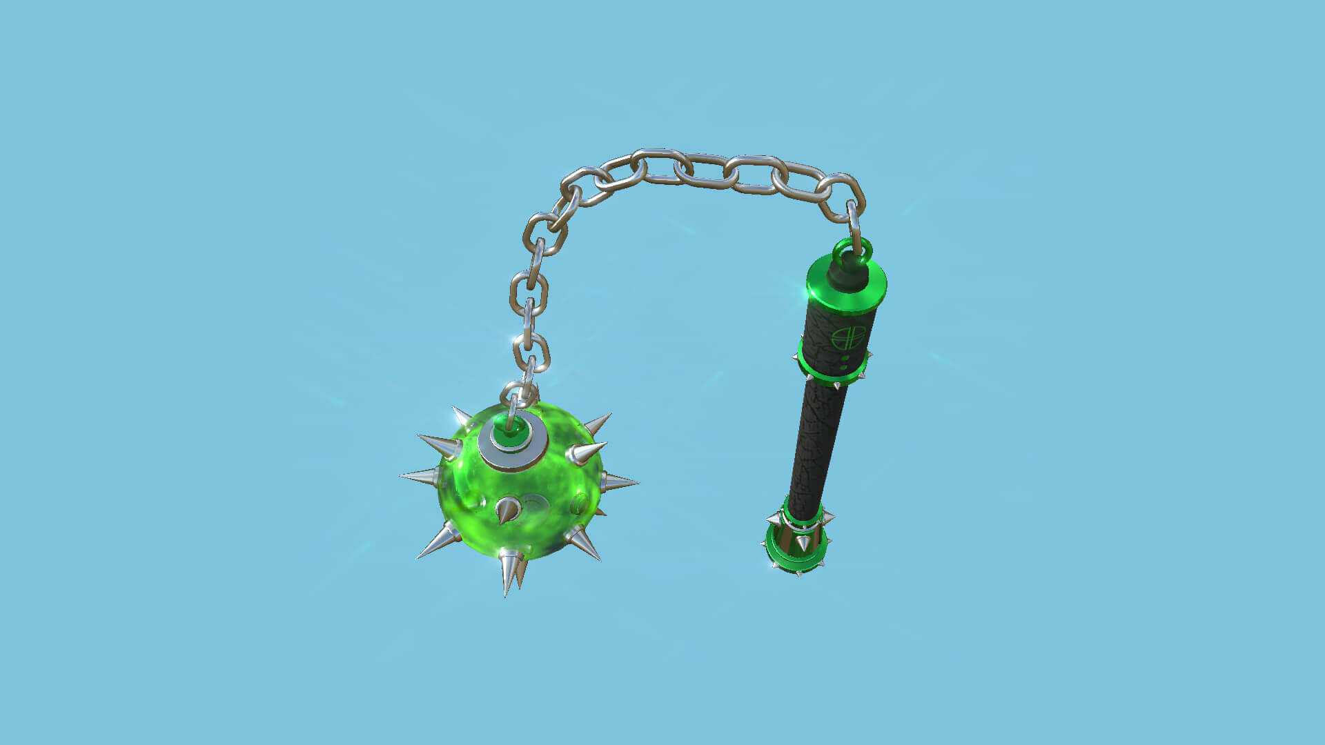 Medieval Flail Mace 09 - Nature Elemental 3D Model by gsommer