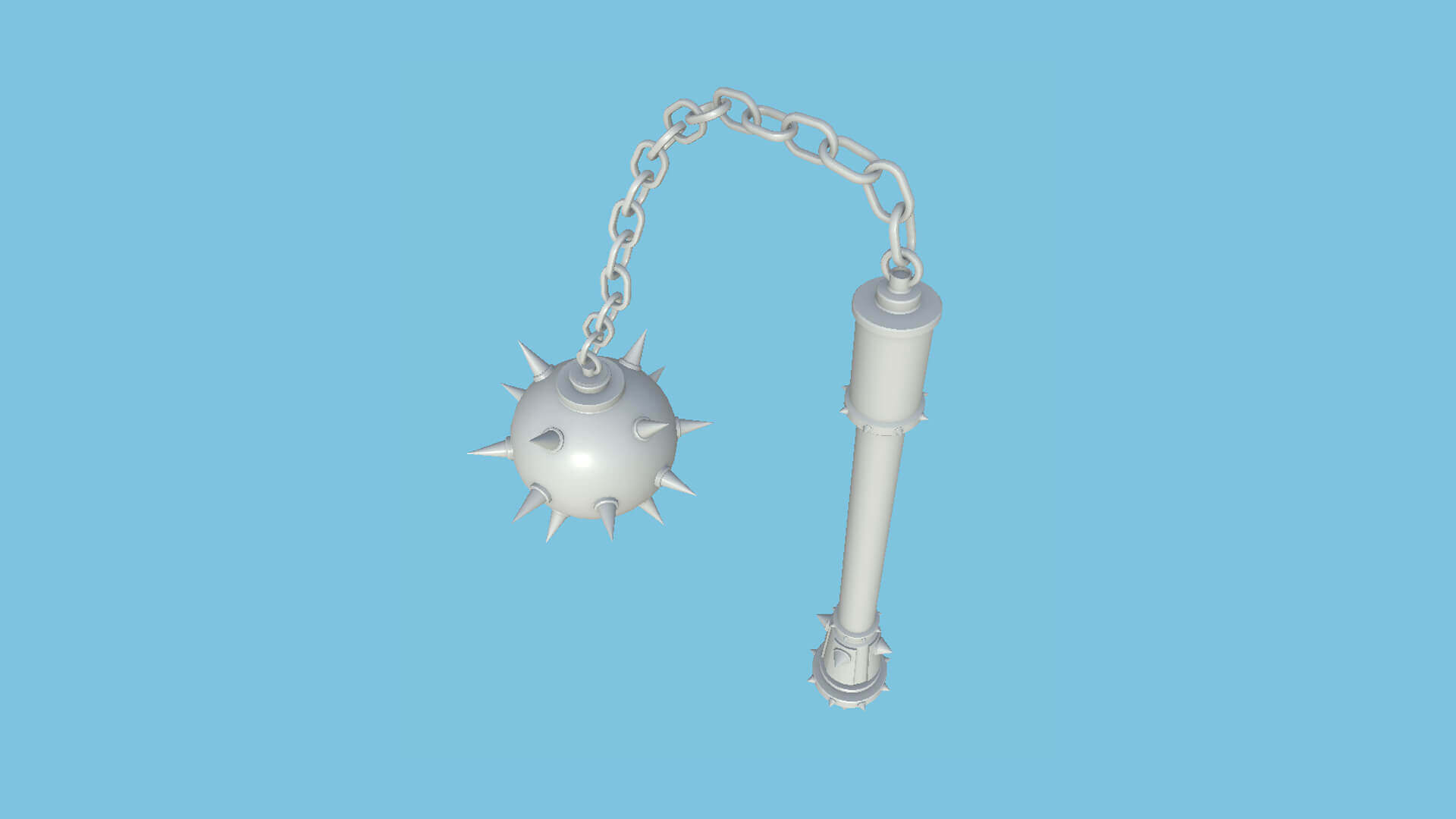 Medieval Flail Mace 09 - Nature Elemental 3D Model by gsommer