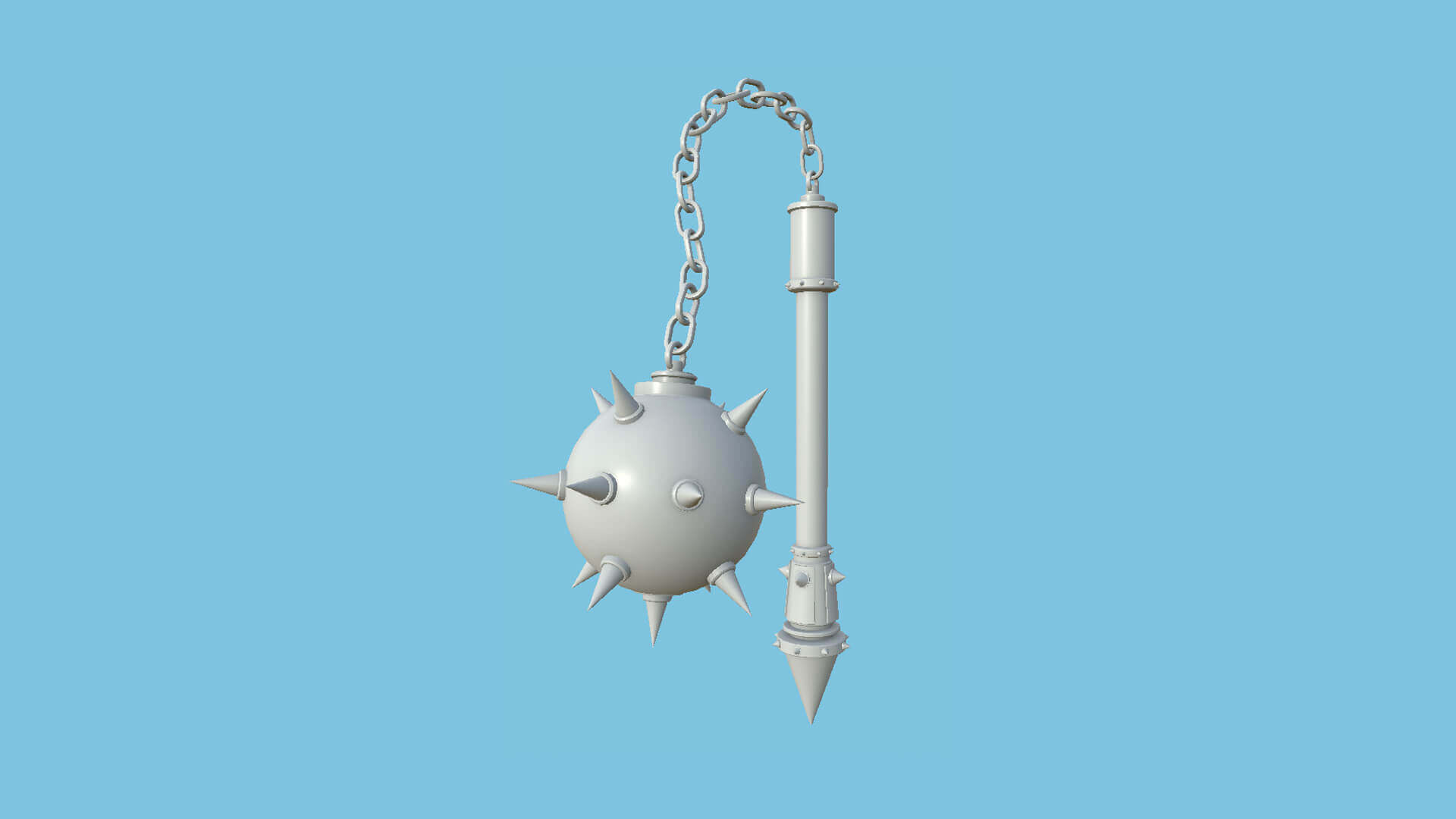 Medieval Flail Mace 10 - Thunder Elemental 3D Model by gsommer