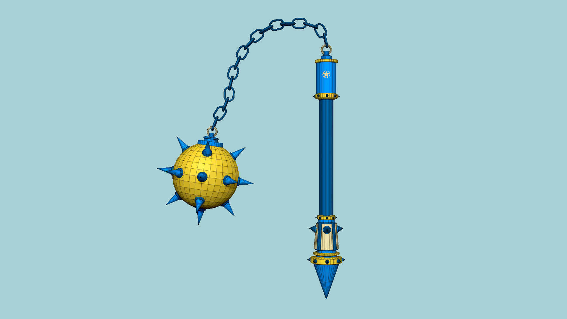 Medieval Flail Mace 11 - Extra Cartoon 3D Model by gsommer