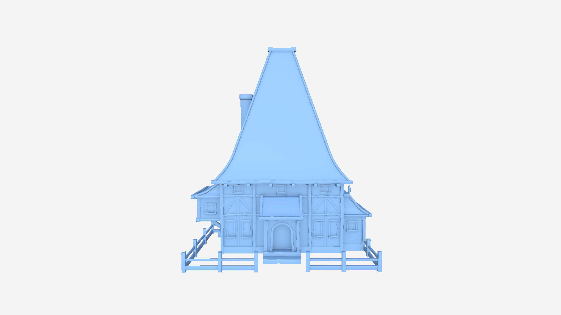 Medieval House 02 - Cartoon Pink 3D Model by gsommer