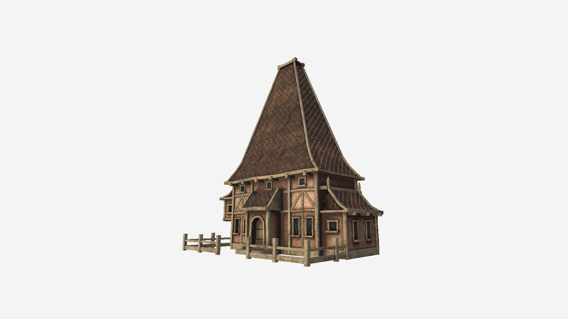 Medieval House 07 - Light Wood 3D Model by gsommer