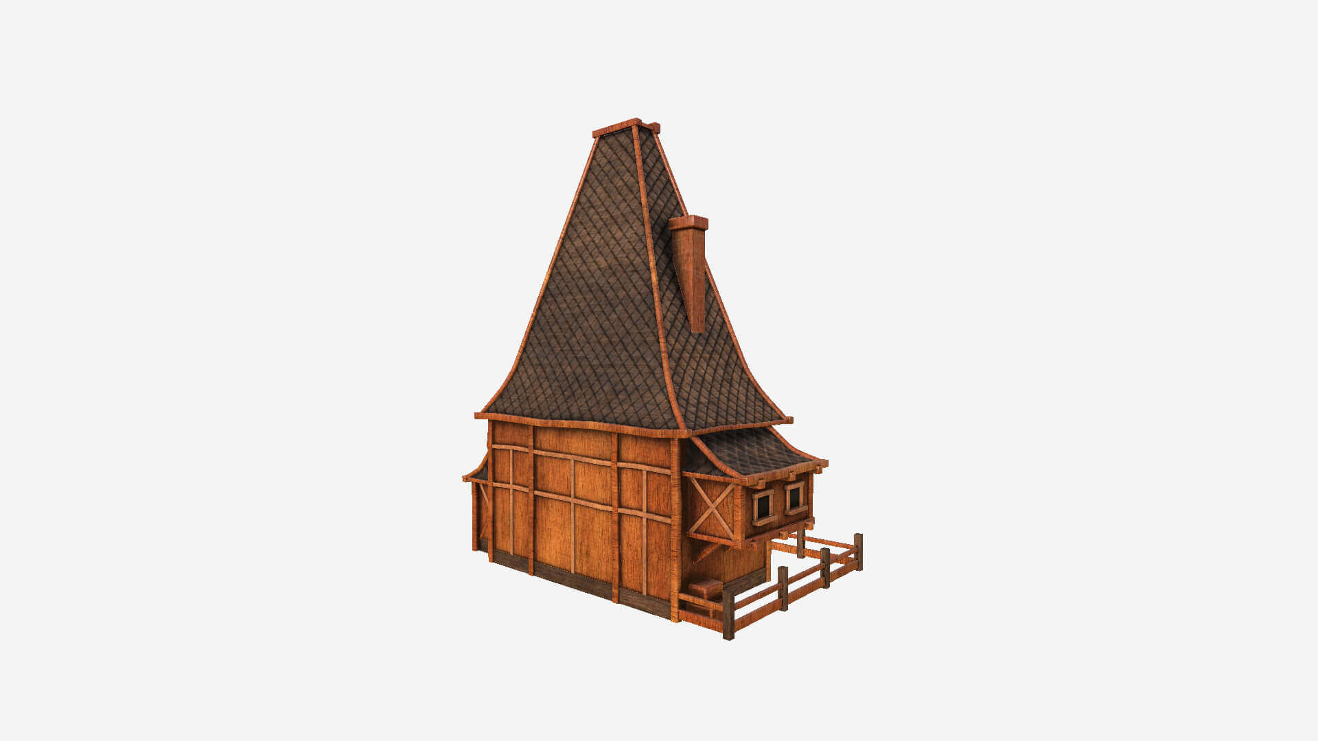 Medieval House 09 - Noble Wood 3D Model by gsommer