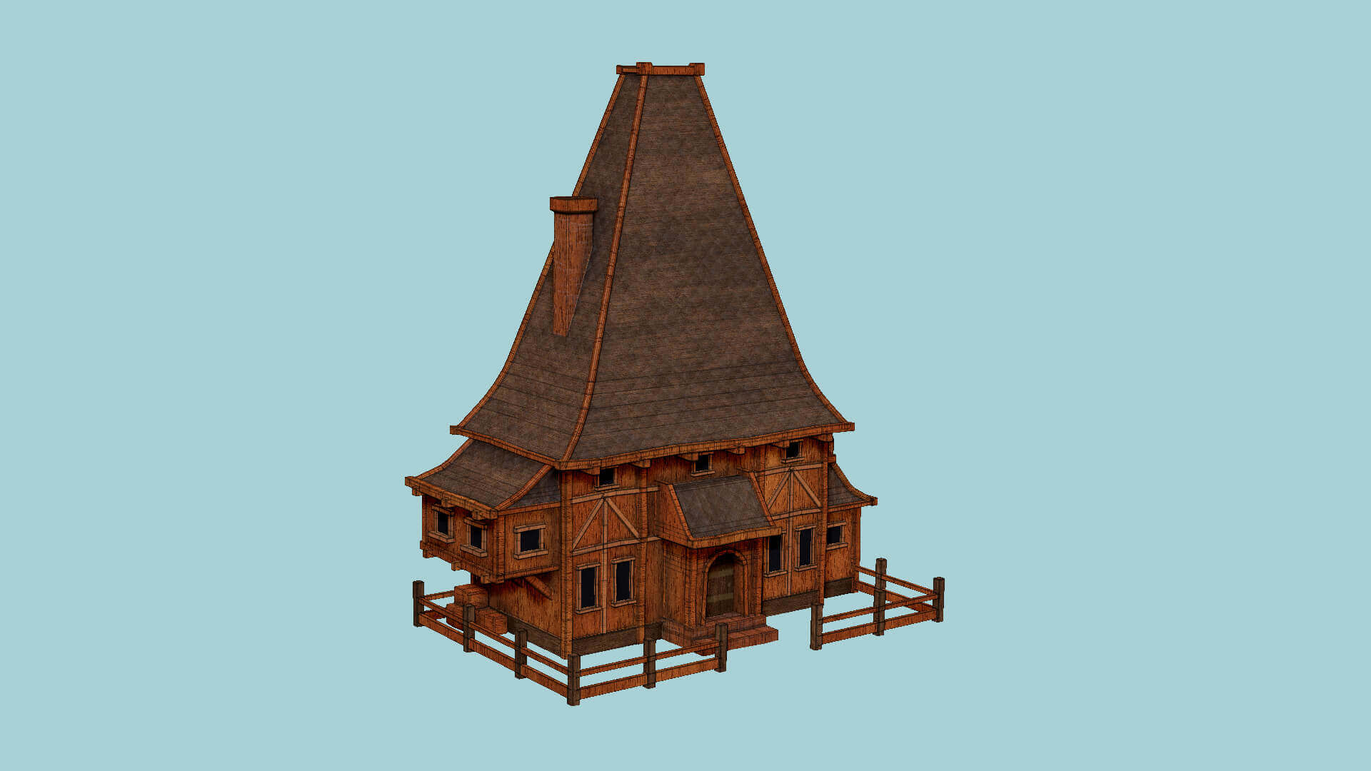 Medieval House 09 - Noble Wood 3D Model by gsommer