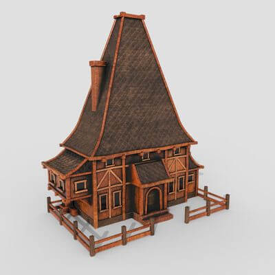 Medieval House 09 - Noble Wood 3D Model by gsommer