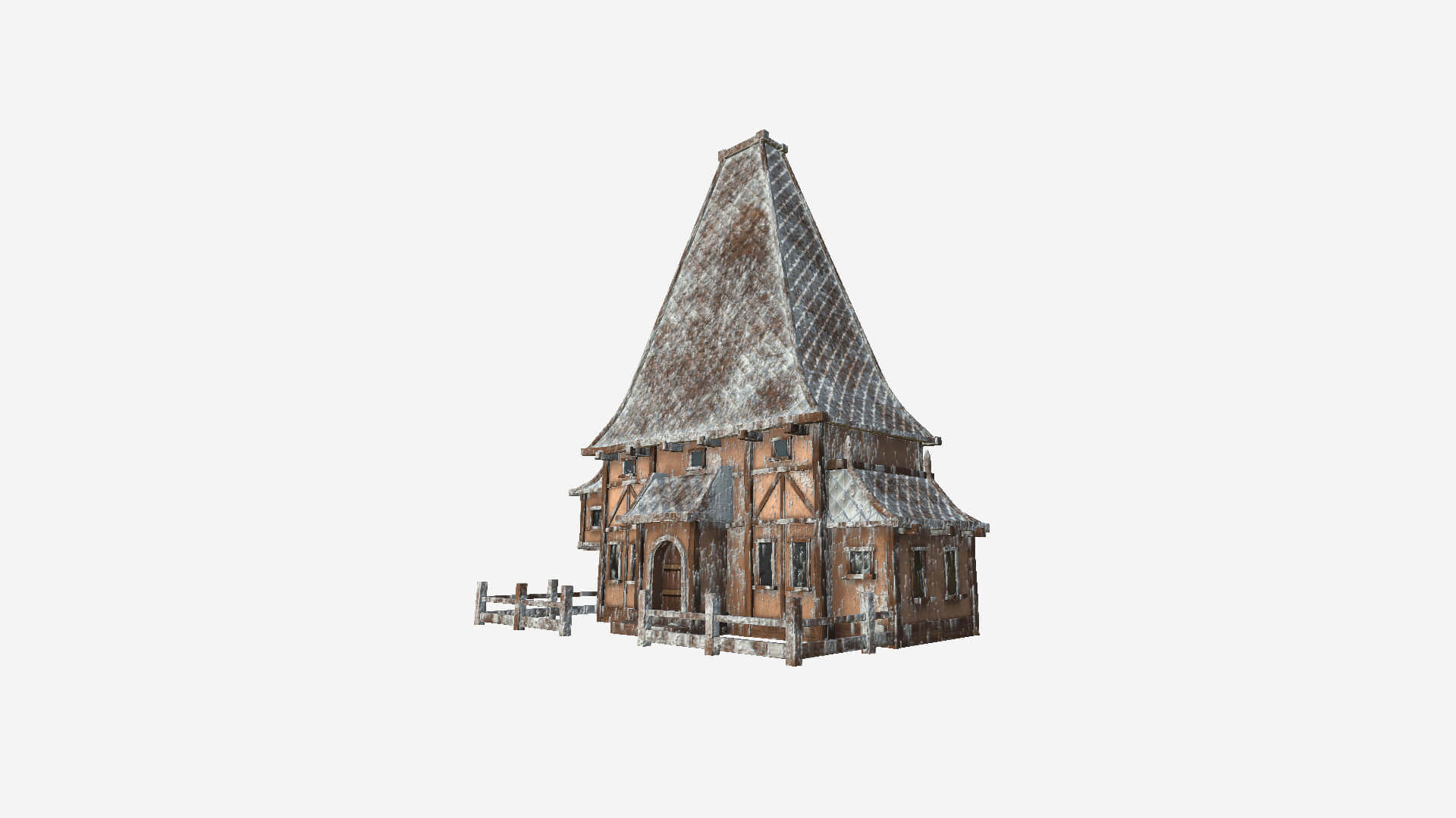Medieval House 11 - Snow Wood 3D Model by gsommer