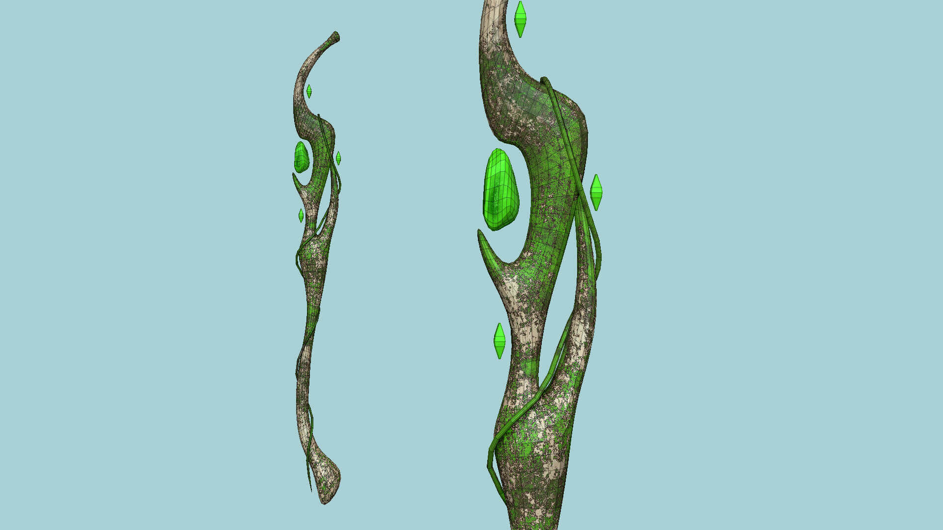 Medieval Mage Staff Model A 01 - Nature by gsommer