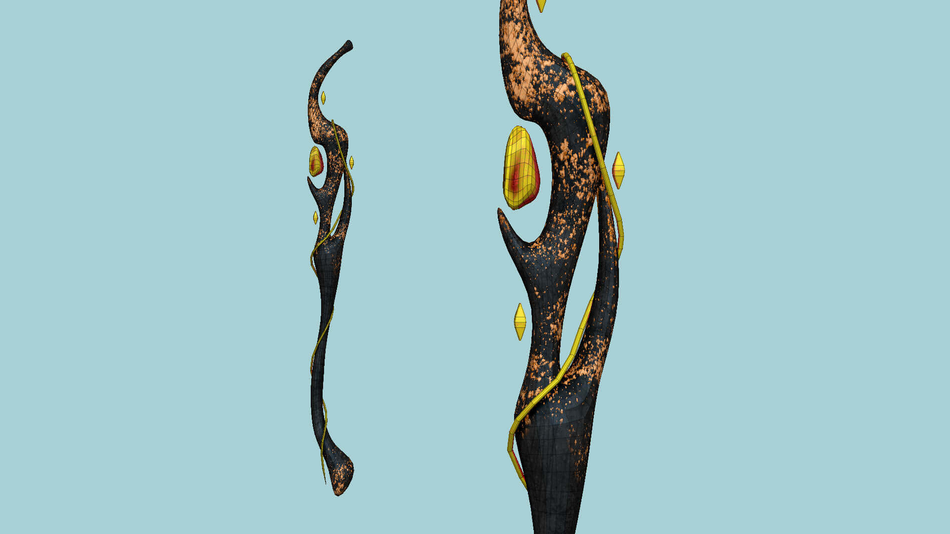 Medieval Mage Staff Model A 03 - Fire by gsommer