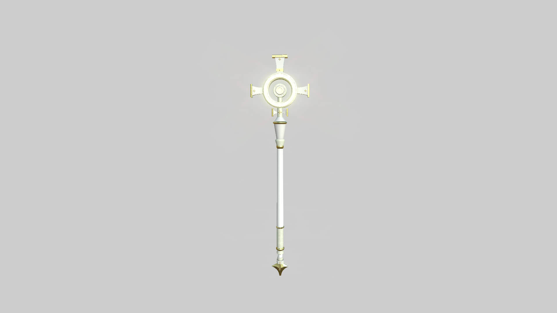 Medieval Mage Staff Model B 01 - White and Gold by gsommer
