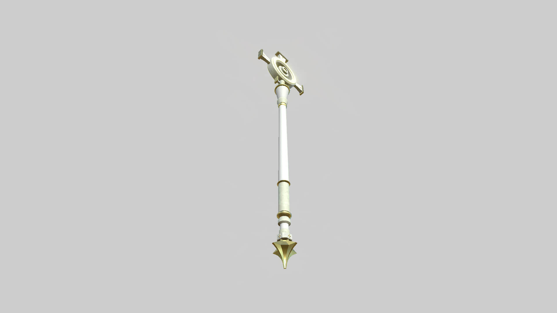 Medieval Mage Staff Model B 01 - White and Gold by gsommer