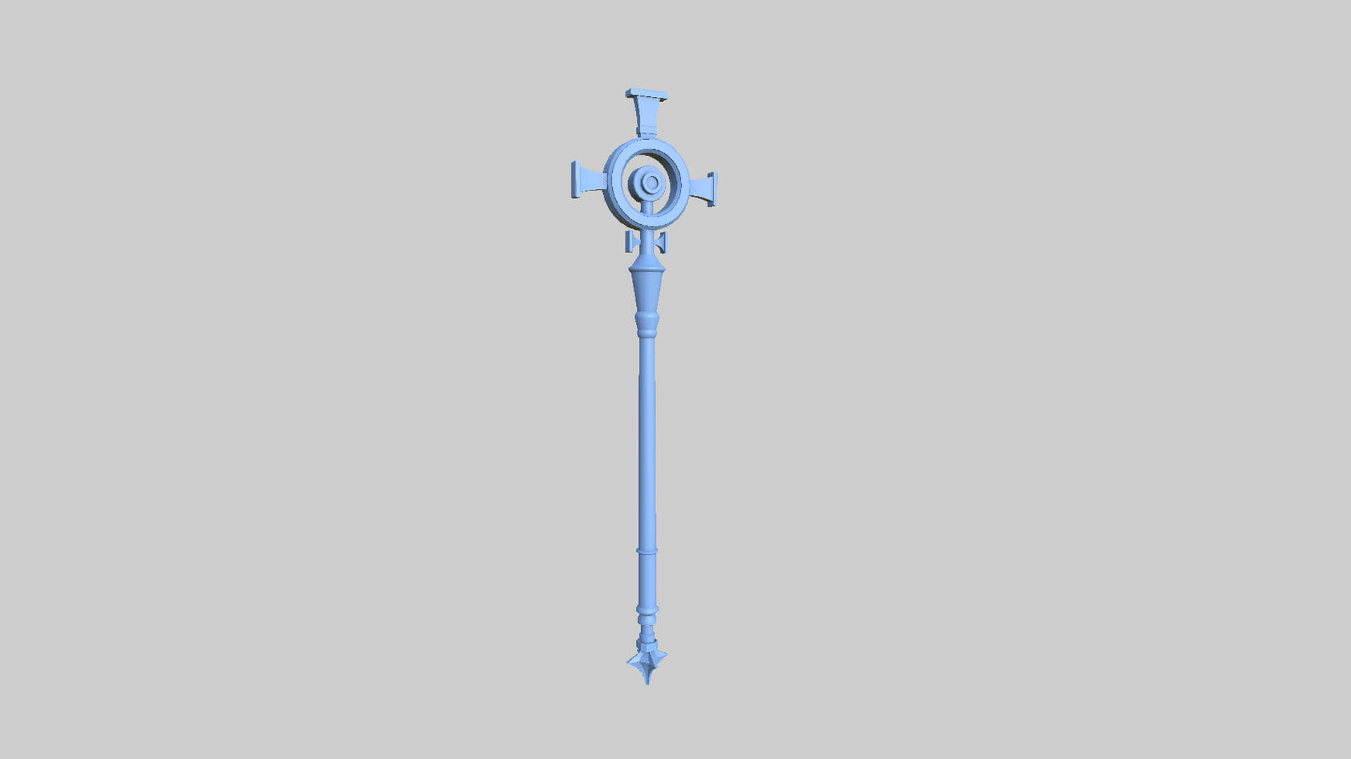 Medieval Mage Staff Model B 01 - White and Gold by gsommer