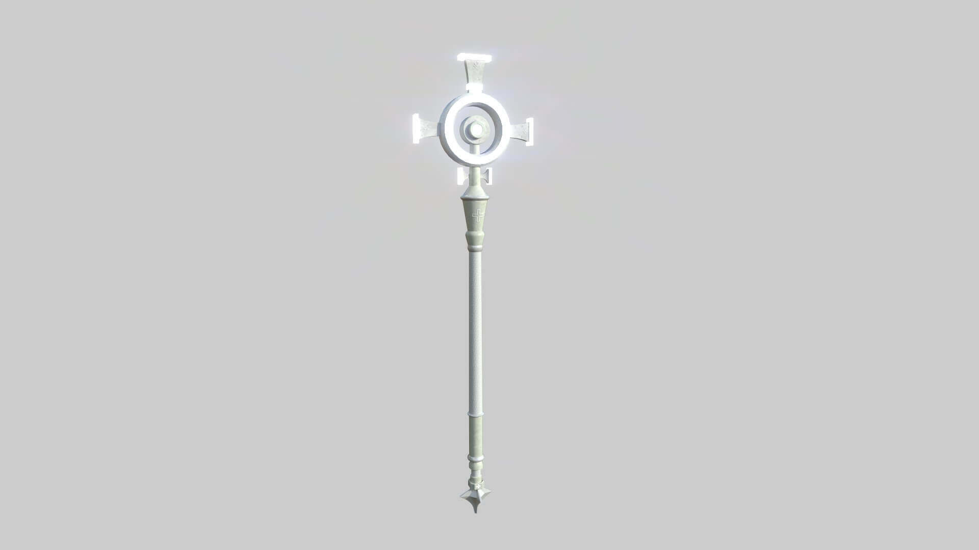 Medieval Mage Staff Model B 03 - White Holy by gsommer