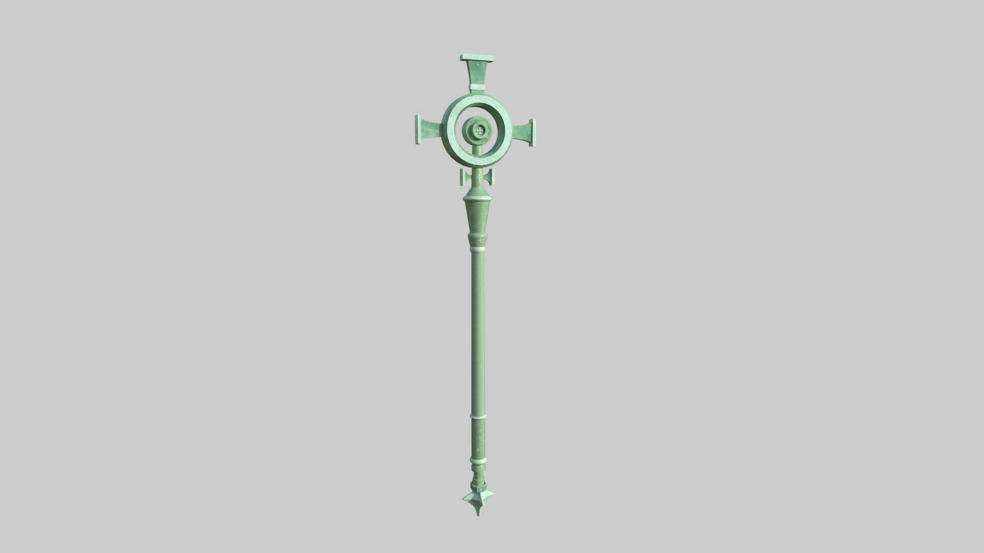 Medieval Mage Staff Model B 04 - Green by gsommer