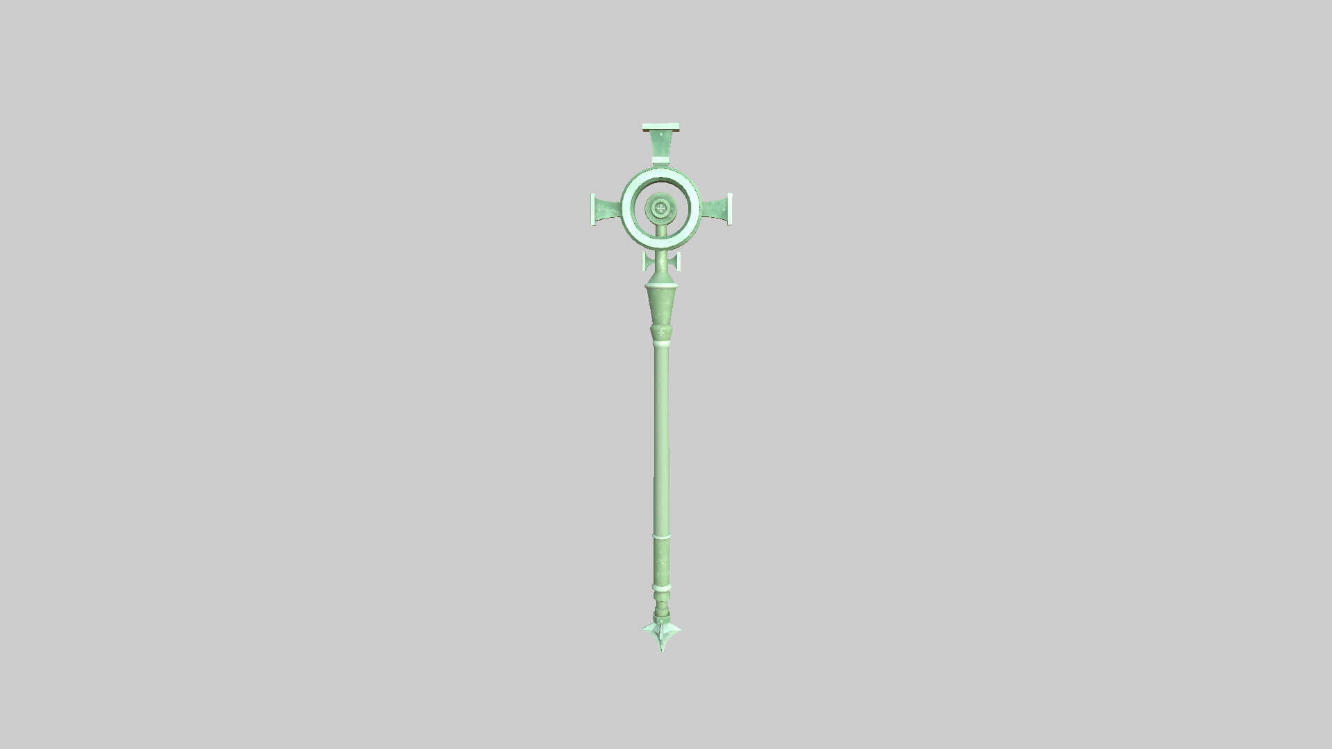 Medieval Mage Staff Model B 04 - Green by gsommer