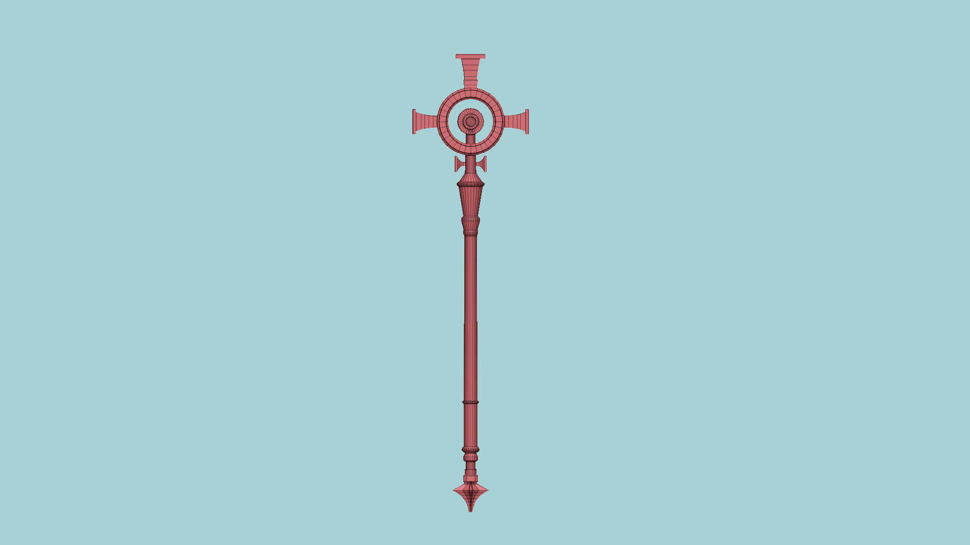 Medieval Mage Staff Model B 04 - Green by gsommer