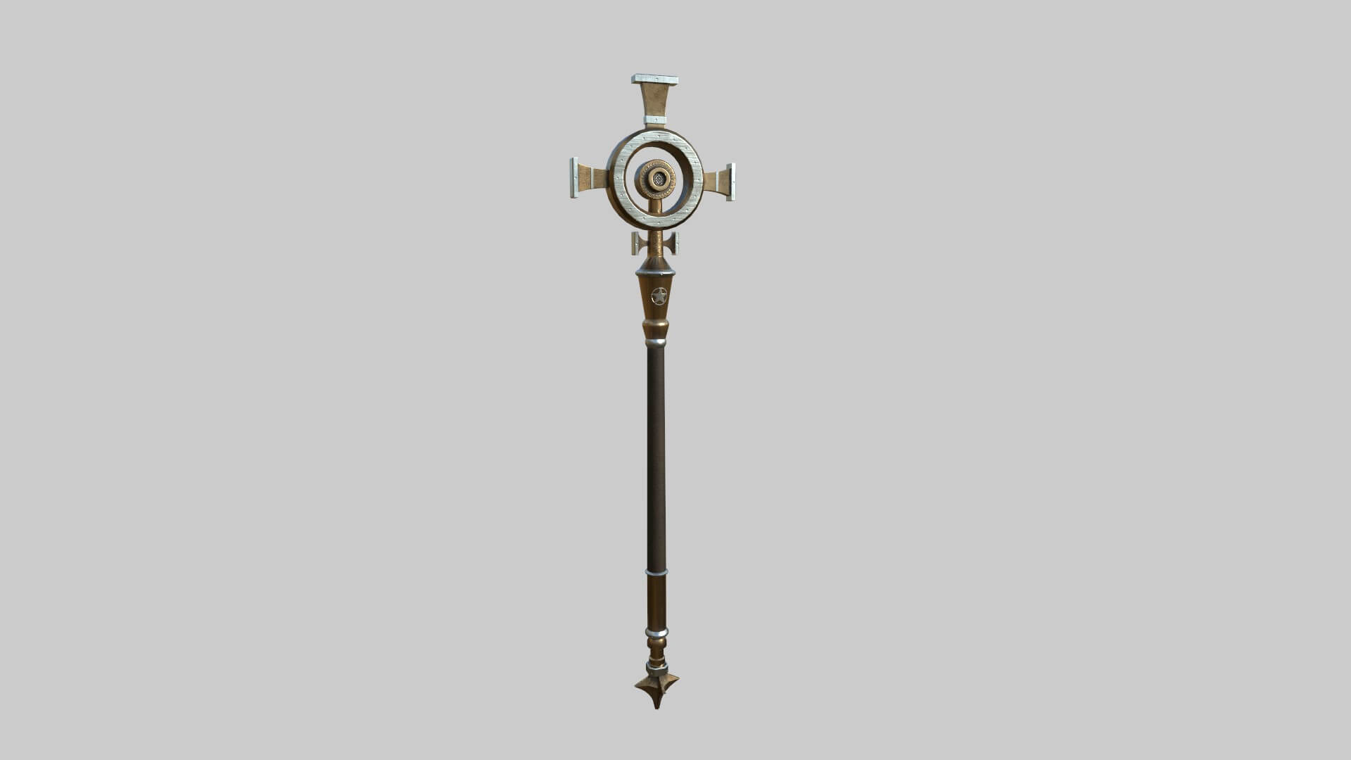 Medieval Mage Staff Model B 05 - Bronze by gsommer