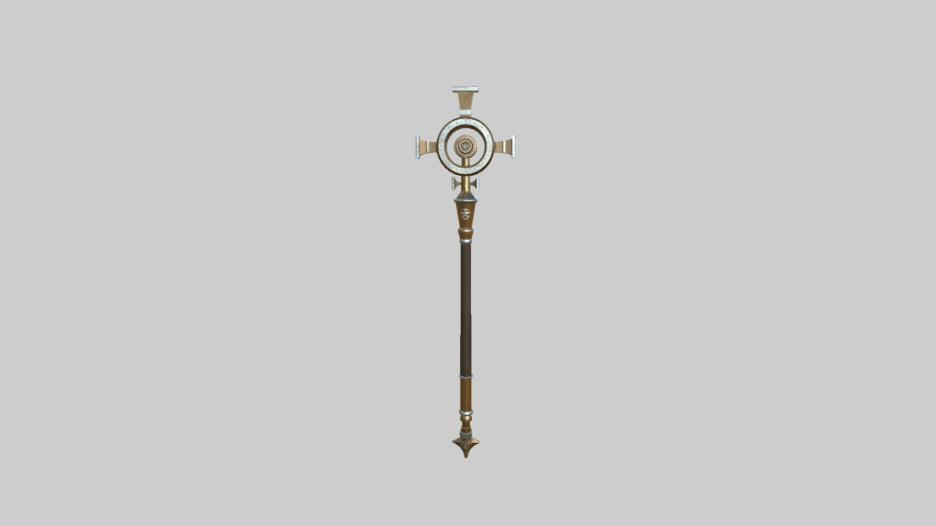 Medieval Mage Staff Model B 05 - Bronze by gsommer
