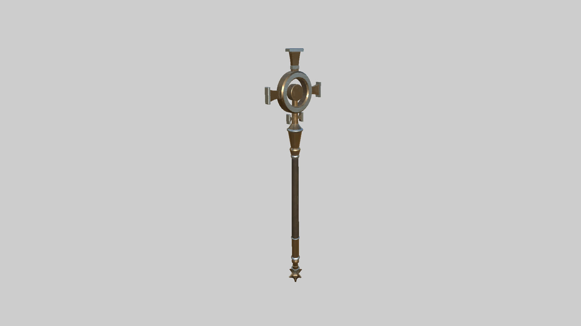 Medieval Mage Staff Model B 05 - Bronze by gsommer