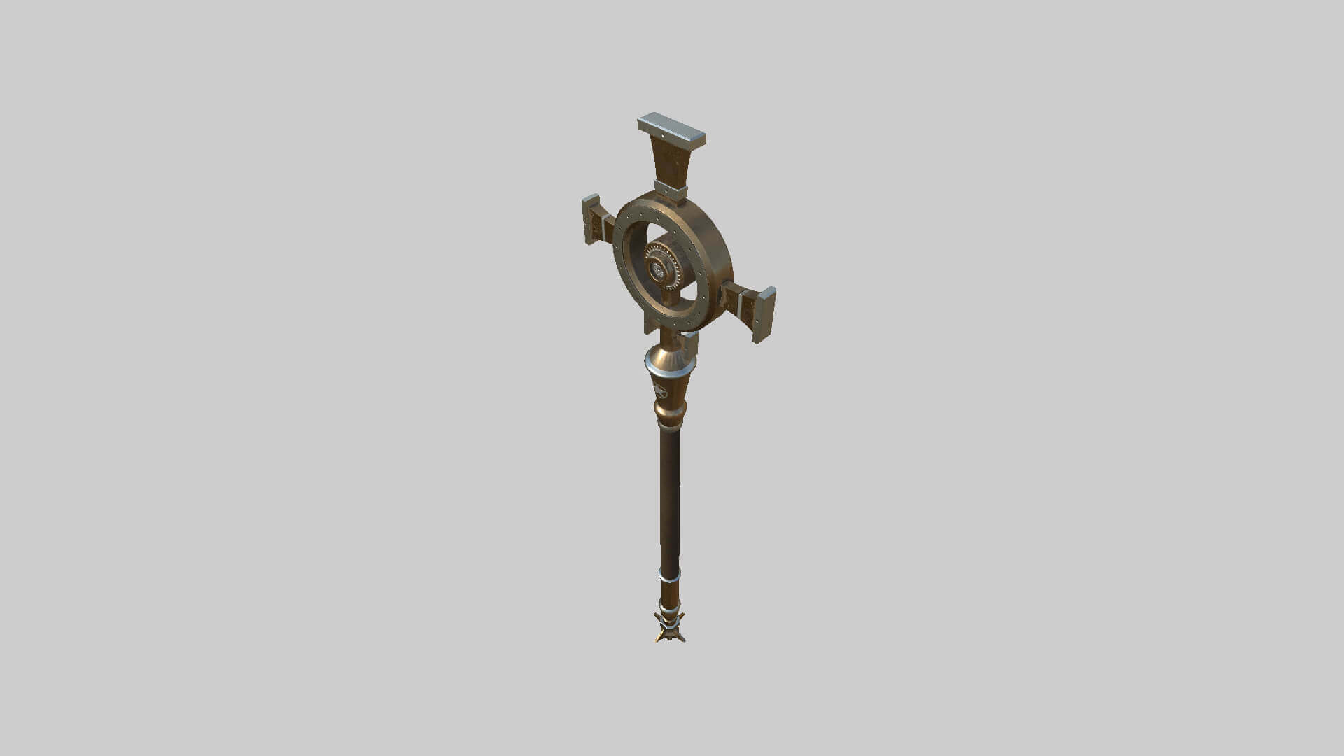Medieval Mage Staff Model B 05 - Bronze by gsommer