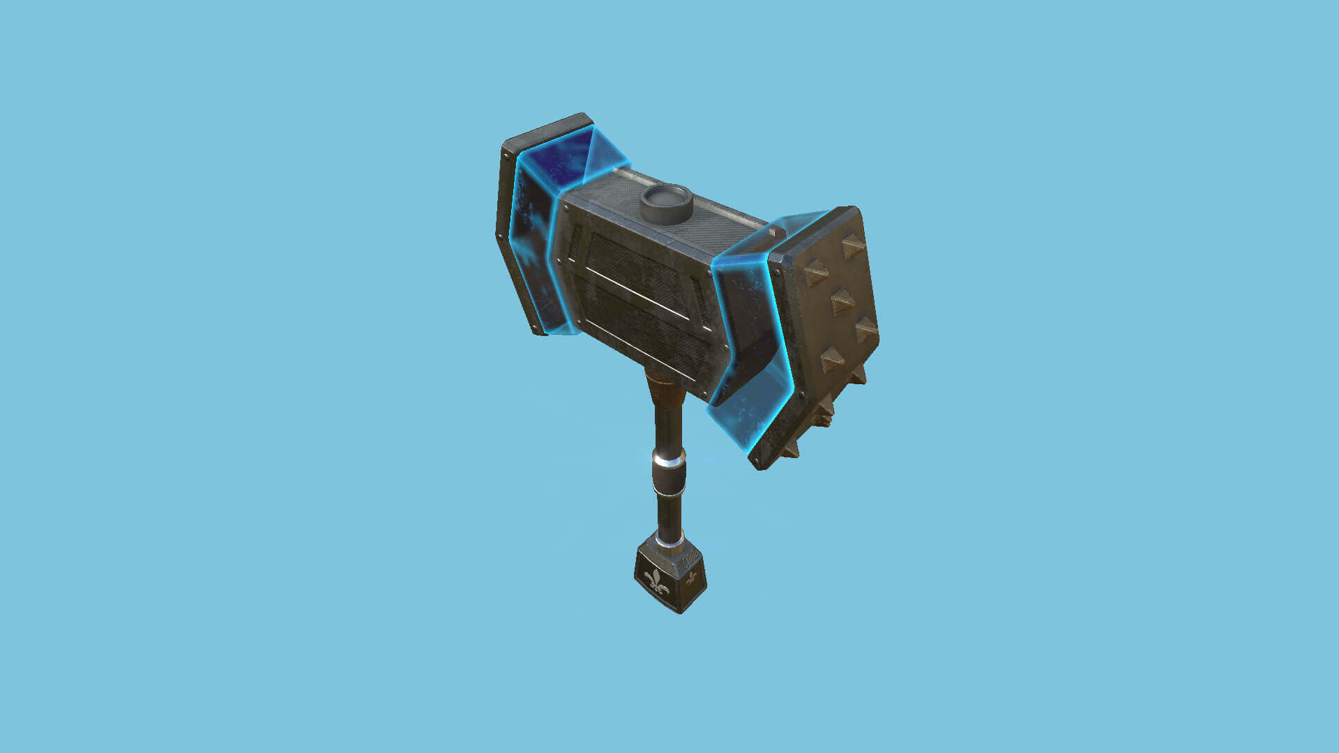 Medieval War Hammer 03 - Blue Elemental 3D Model by gsommer