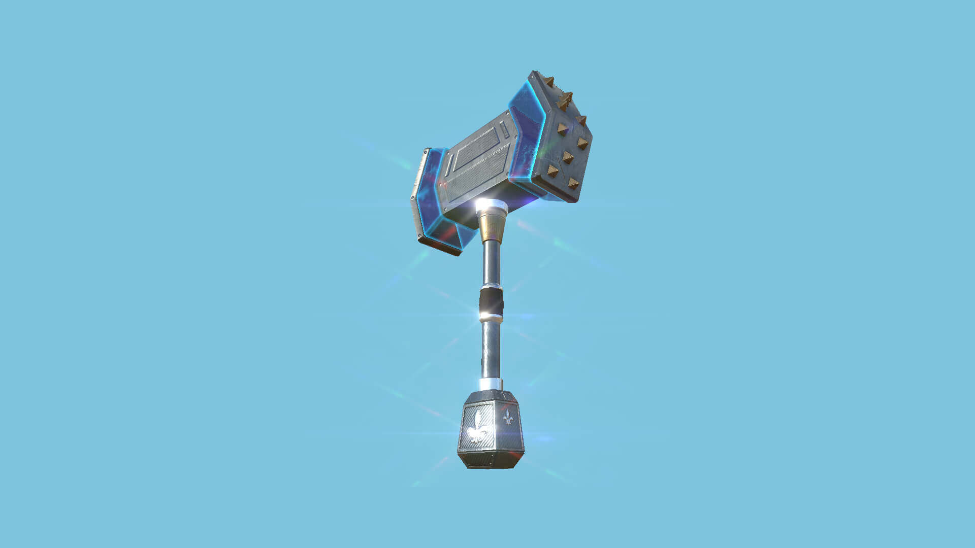 Medieval War Hammer 03 - Blue Elemental 3D Model by gsommer