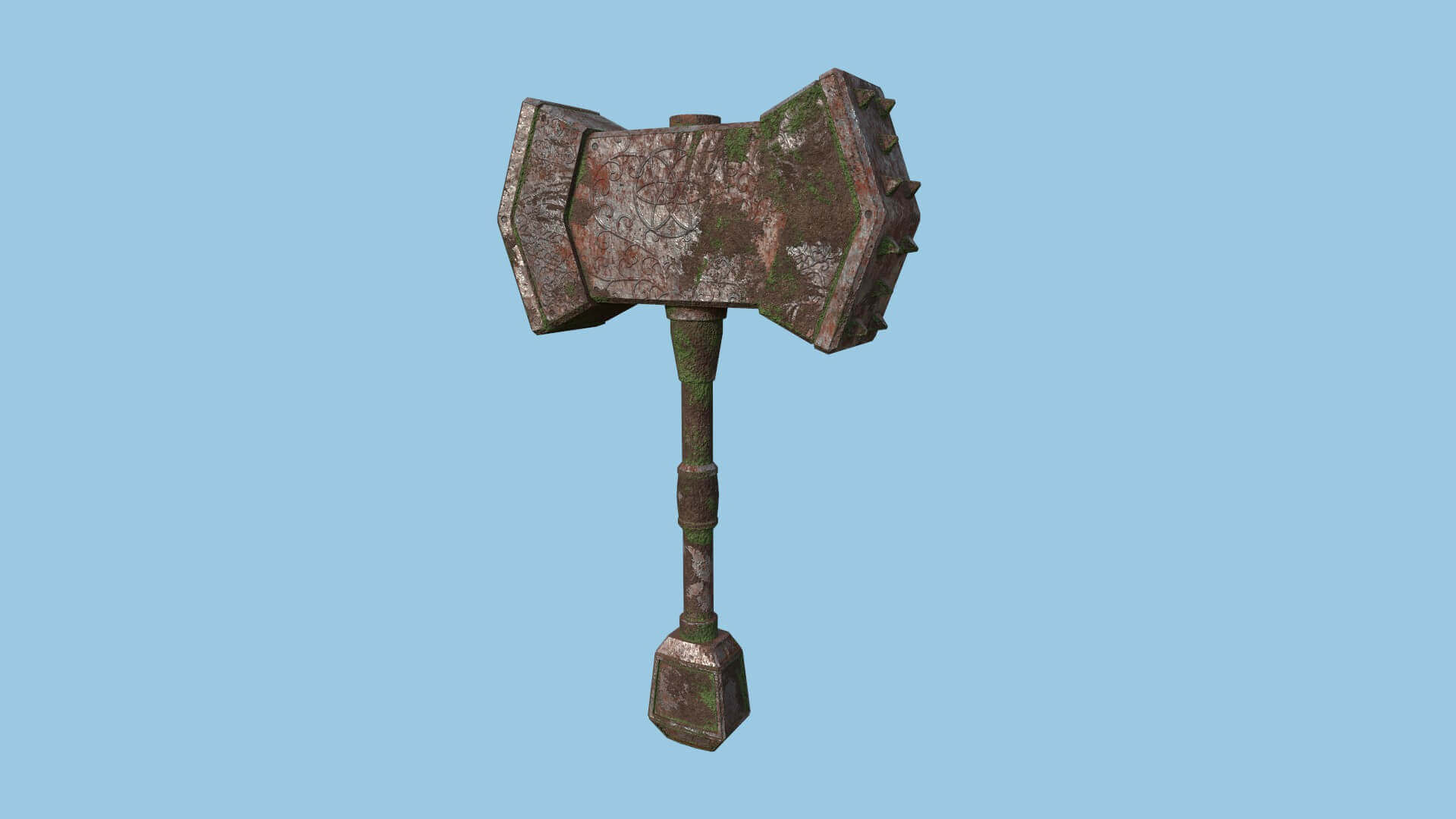 Medieval War Hammer 04 - Earth Elemental 3D Model by gsommer