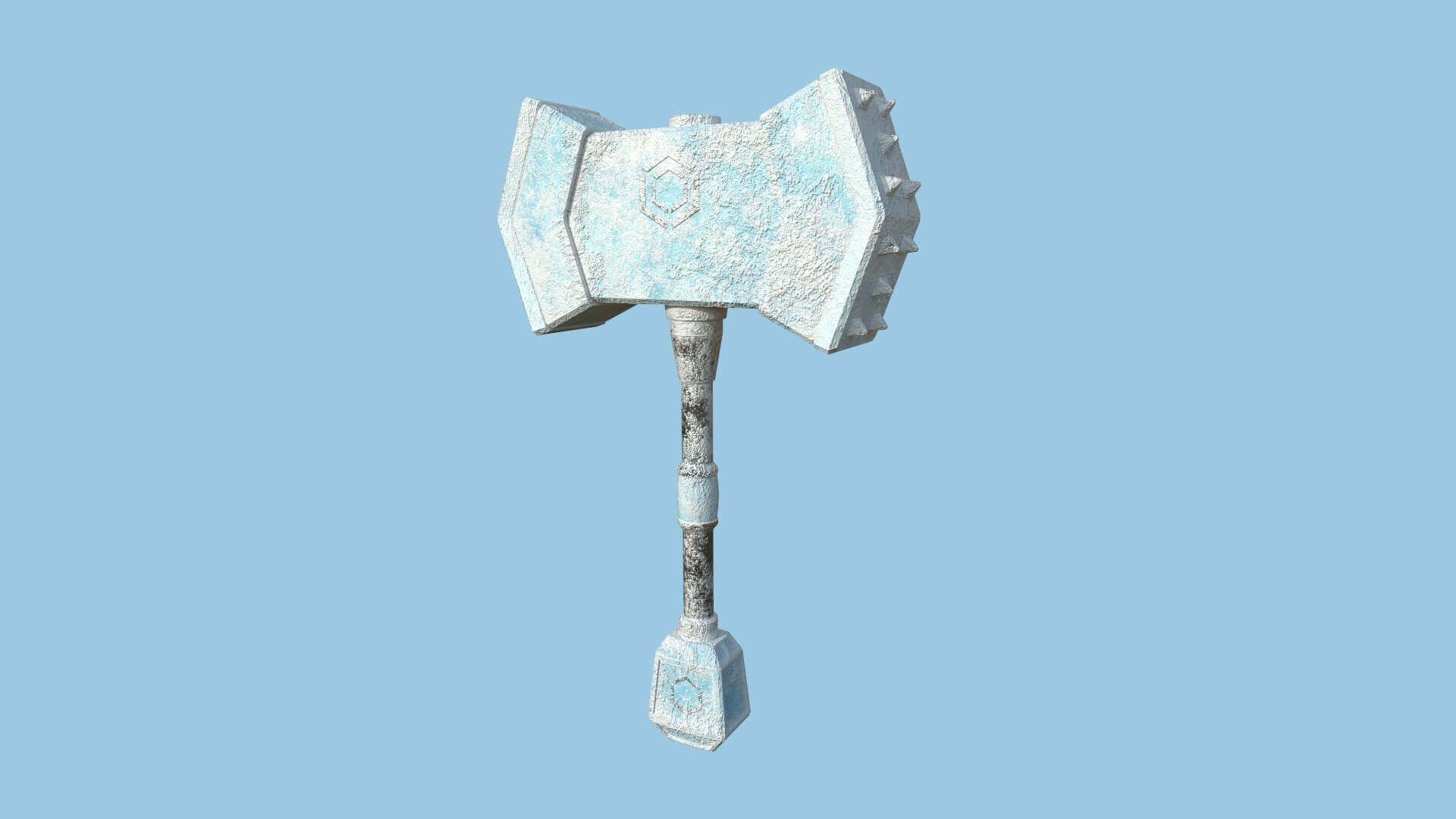 Medieval War Hammer 05 - Ice Elemental 3D Model by gsommer
