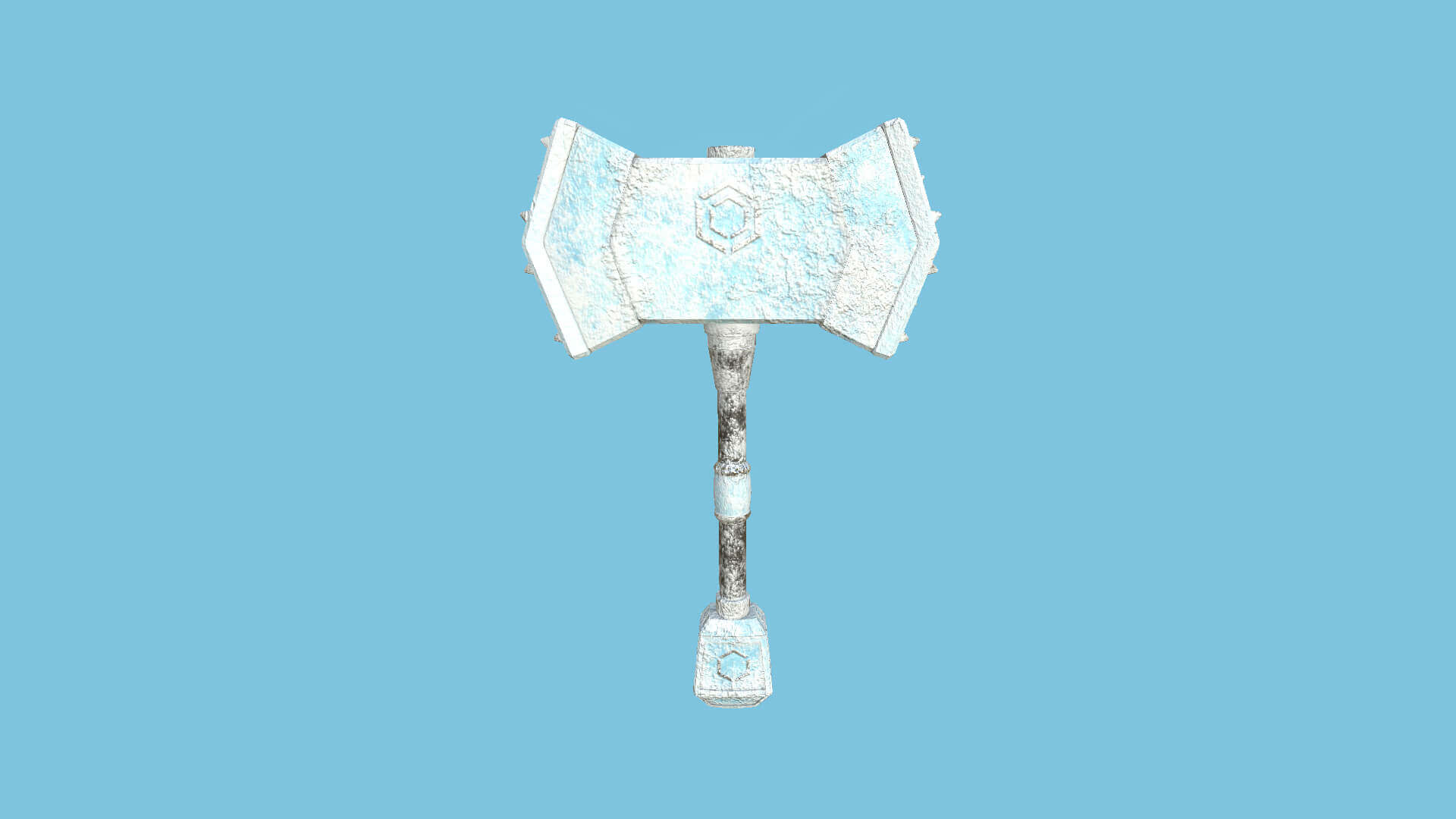 Medieval War Hammer 05 - Ice Elemental 3D Model by gsommer