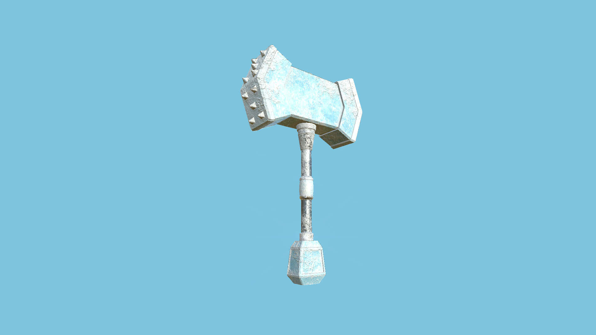 Medieval War Hammer 05 - Ice Elemental 3D Model by gsommer