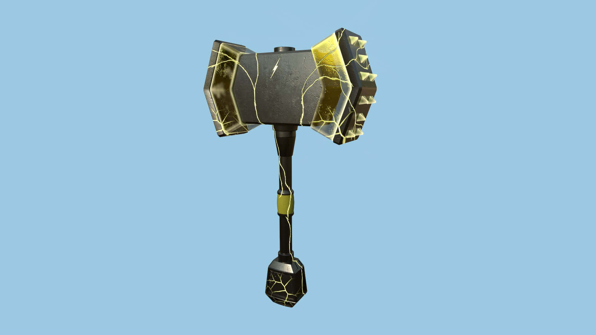 Medieval War Hammer 06 - Thunder Elemental 3D Model by gsommer