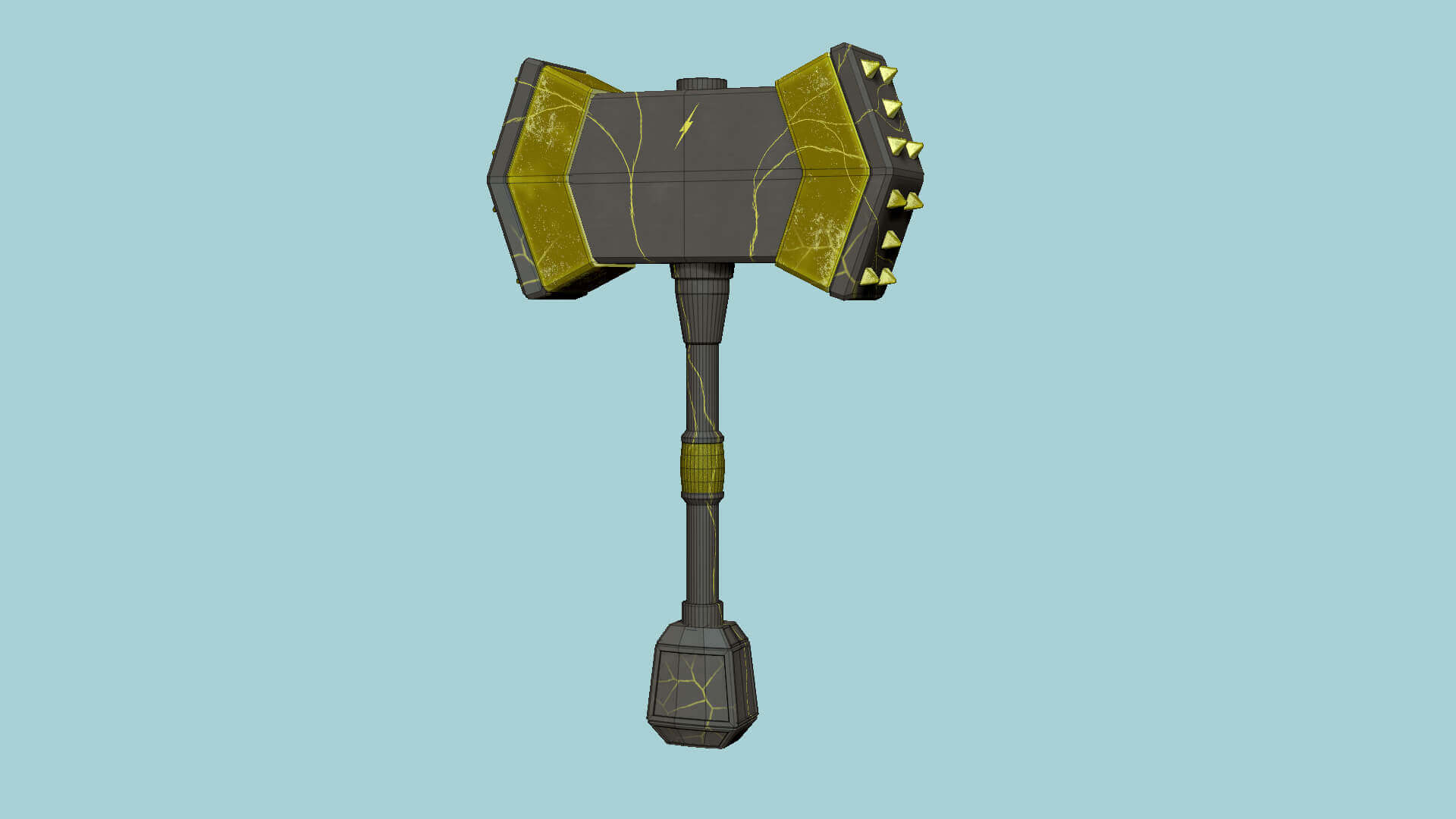 Medieval War Hammer 06 - Thunder Elemental 3D Model by gsommer