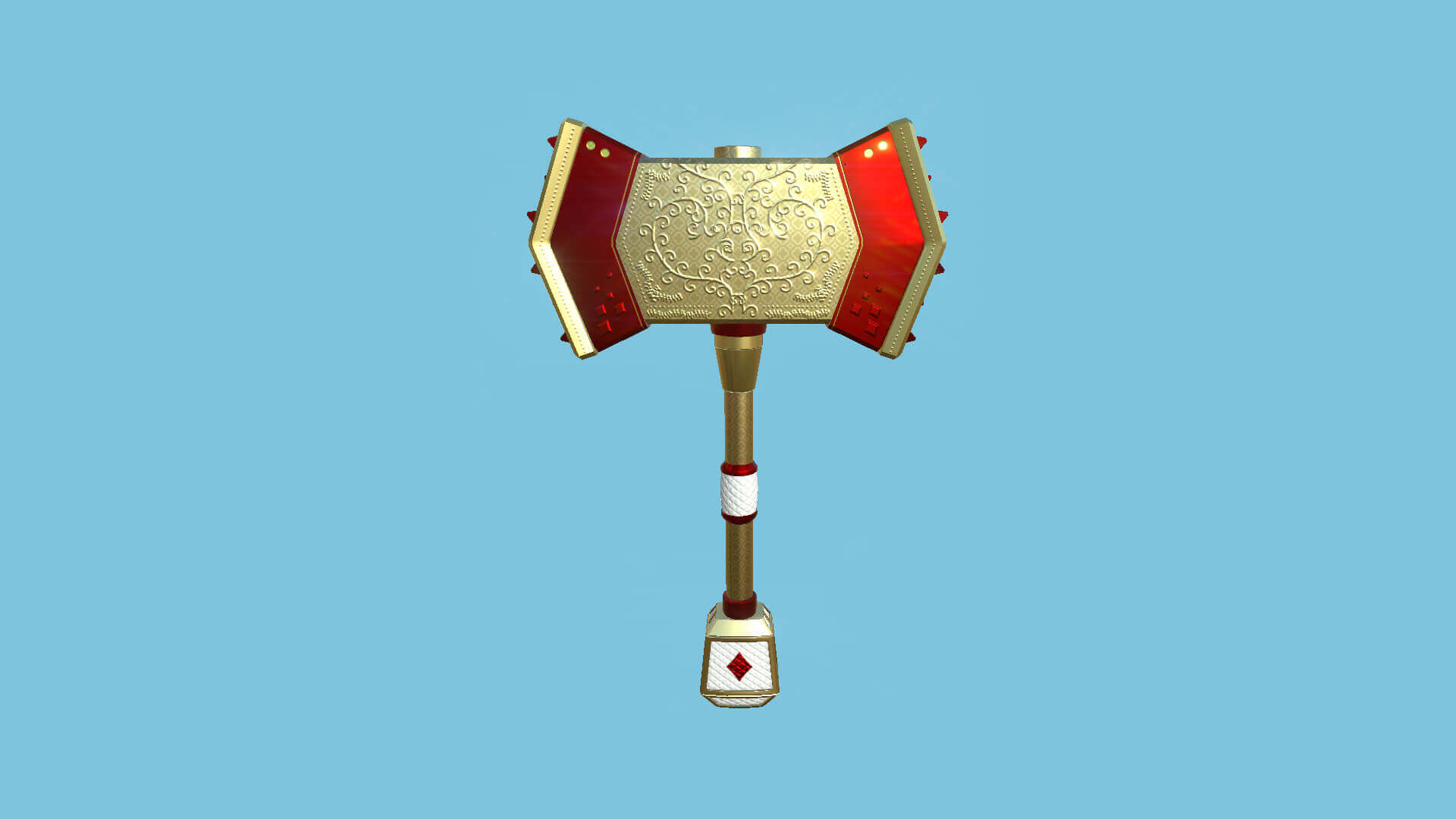 Medieval War Hammer 07 - Gold Royal 3D Model by gsommer