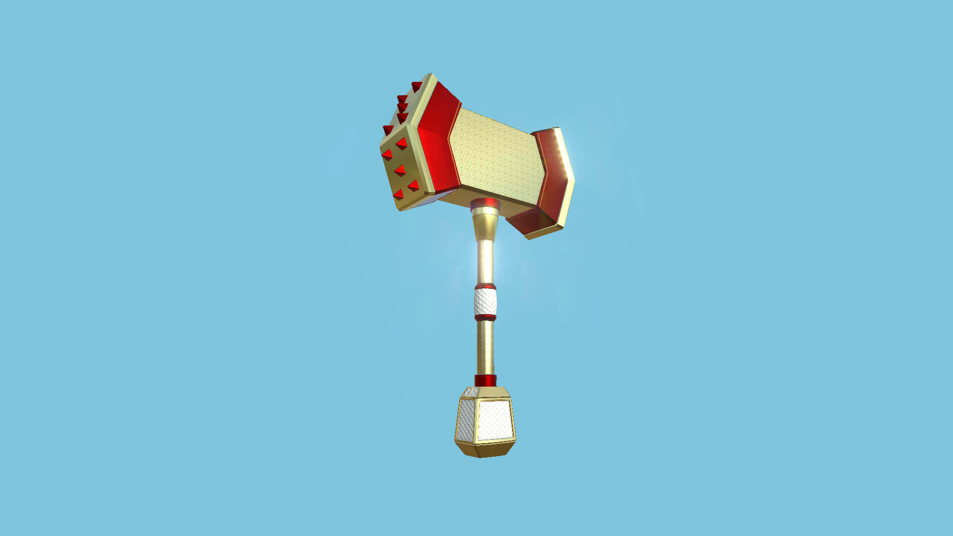 Medieval War Hammer 07 - Gold Royal 3D Model by gsommer