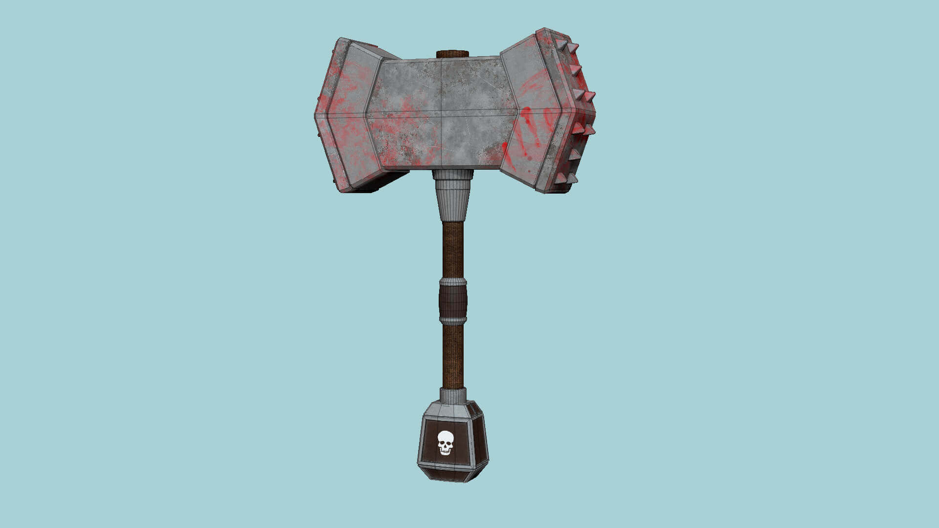 Medieval War Hammer 09 - Blood Metal 3D Model by gsommer