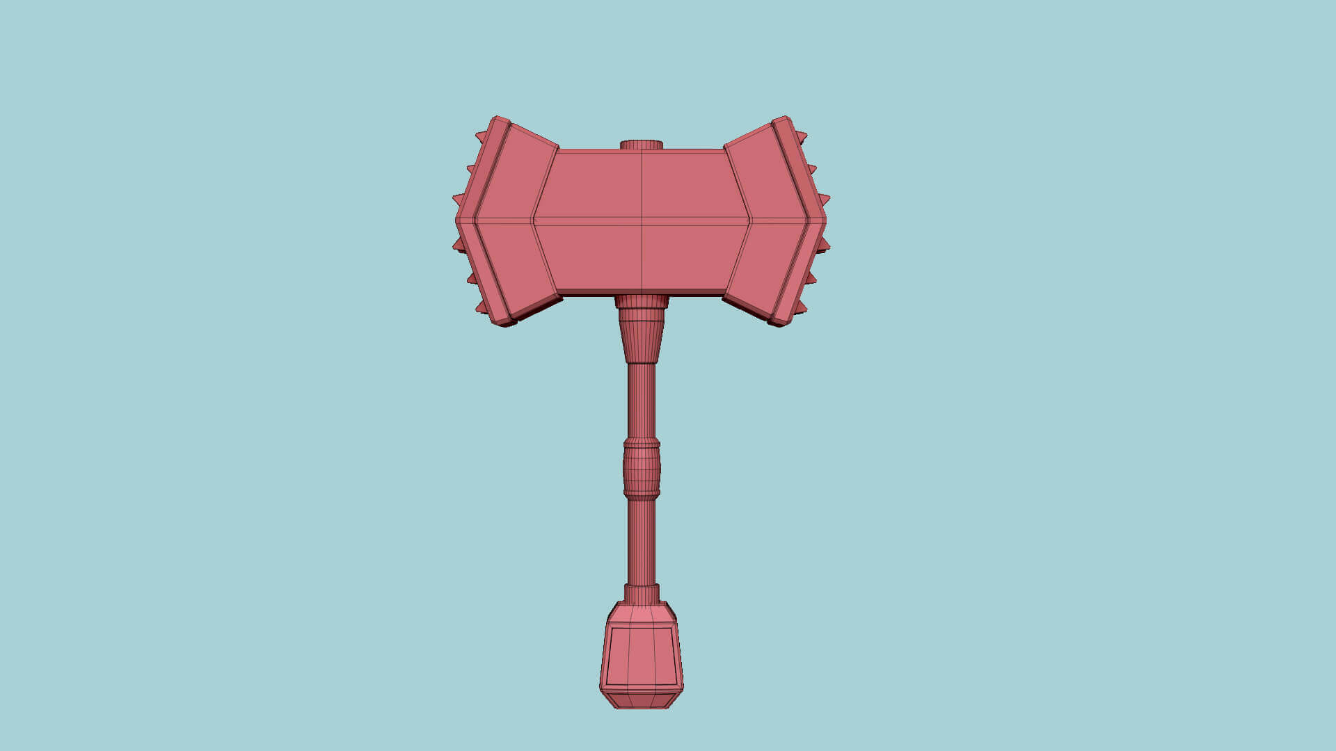 Medieval War Hammer 09 - Blood Metal 3D Model by gsommer