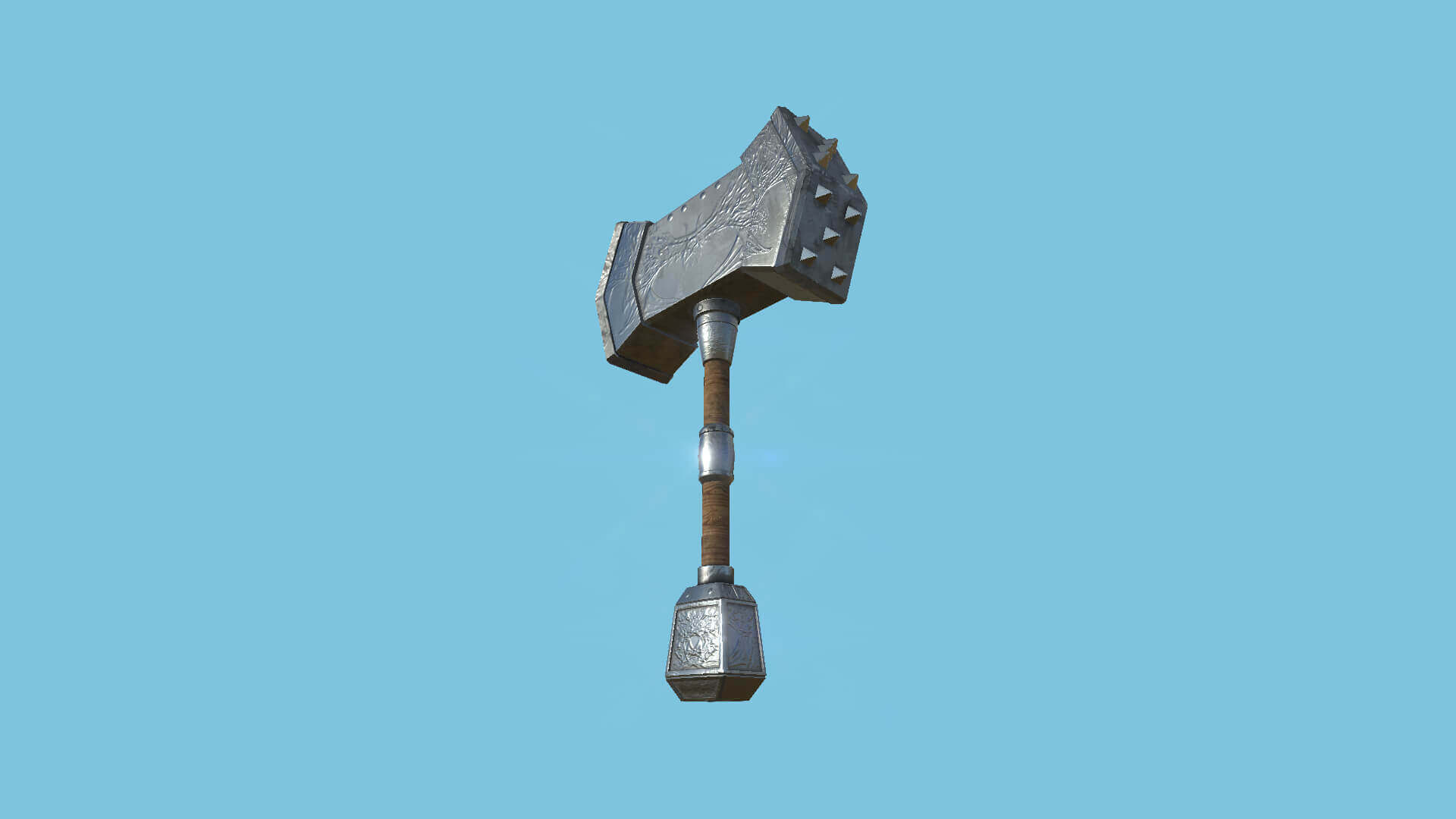 Medieval War Hammer 10 - Metal 3D Model by gsommer