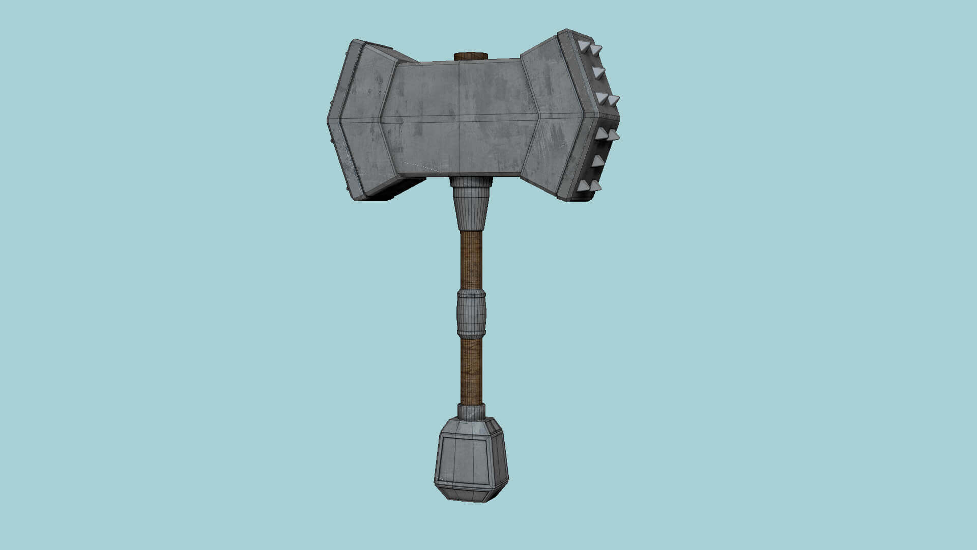 Medieval War Hammer 10 - Metal 3D Model by gsommer