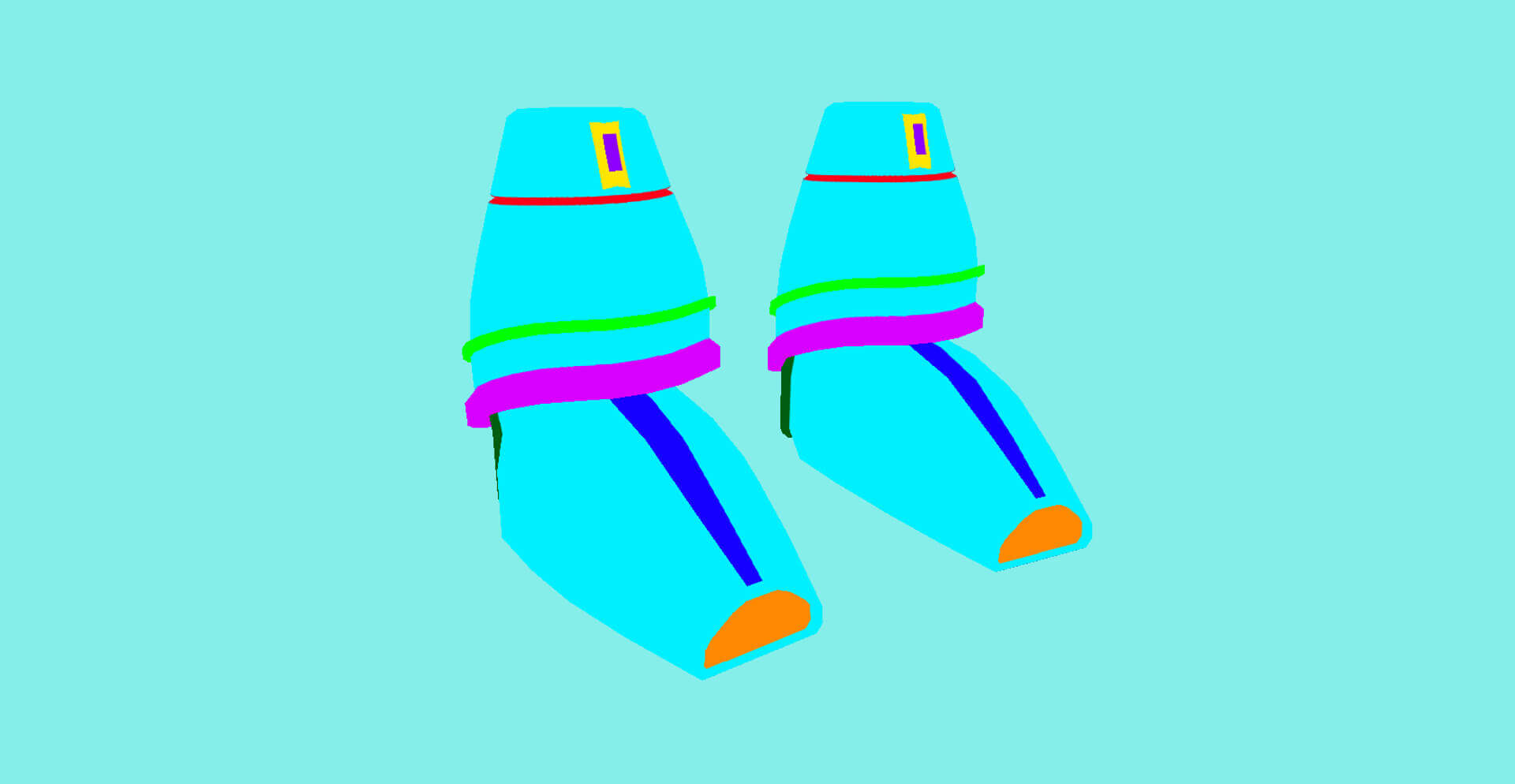 Megaman Boot 01 - Red 3D Model by gsommer