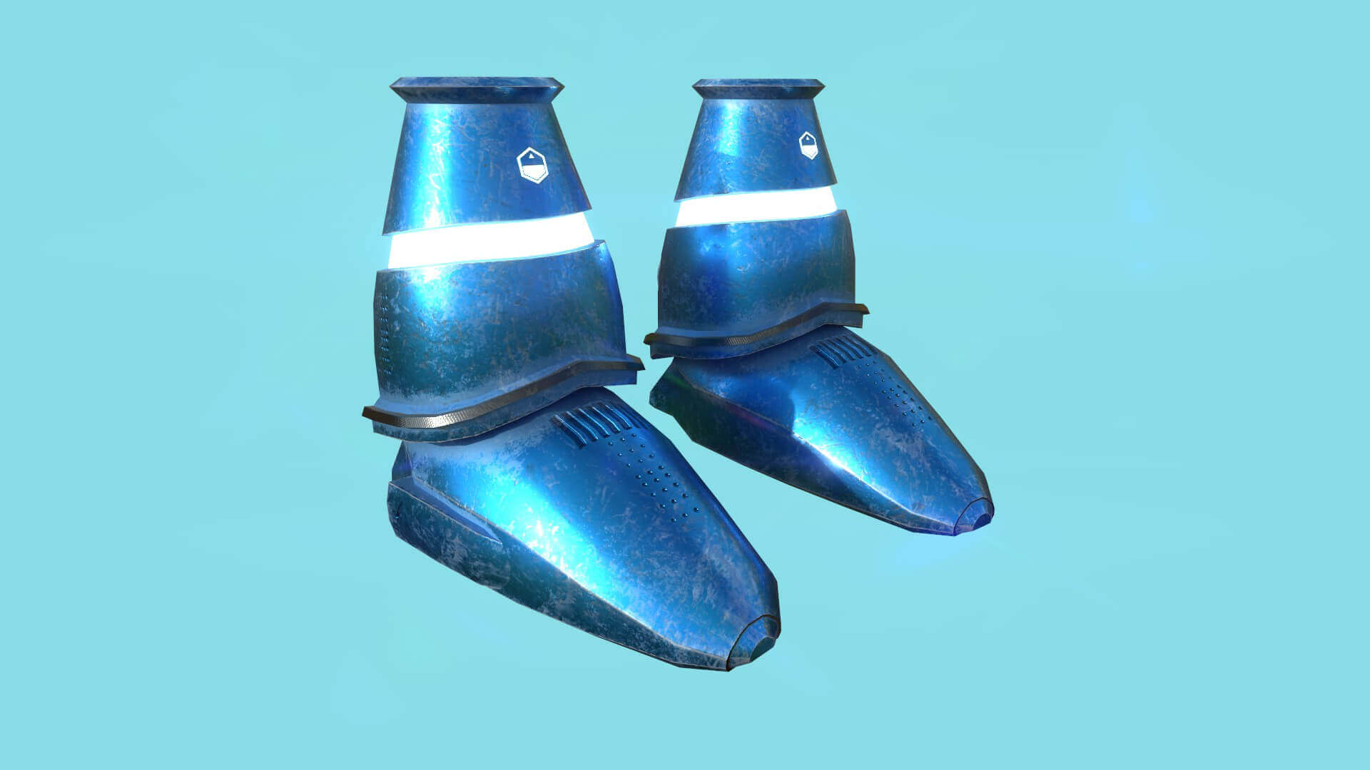 Megaman Boot 02 - Blue 3D Model by gsommer