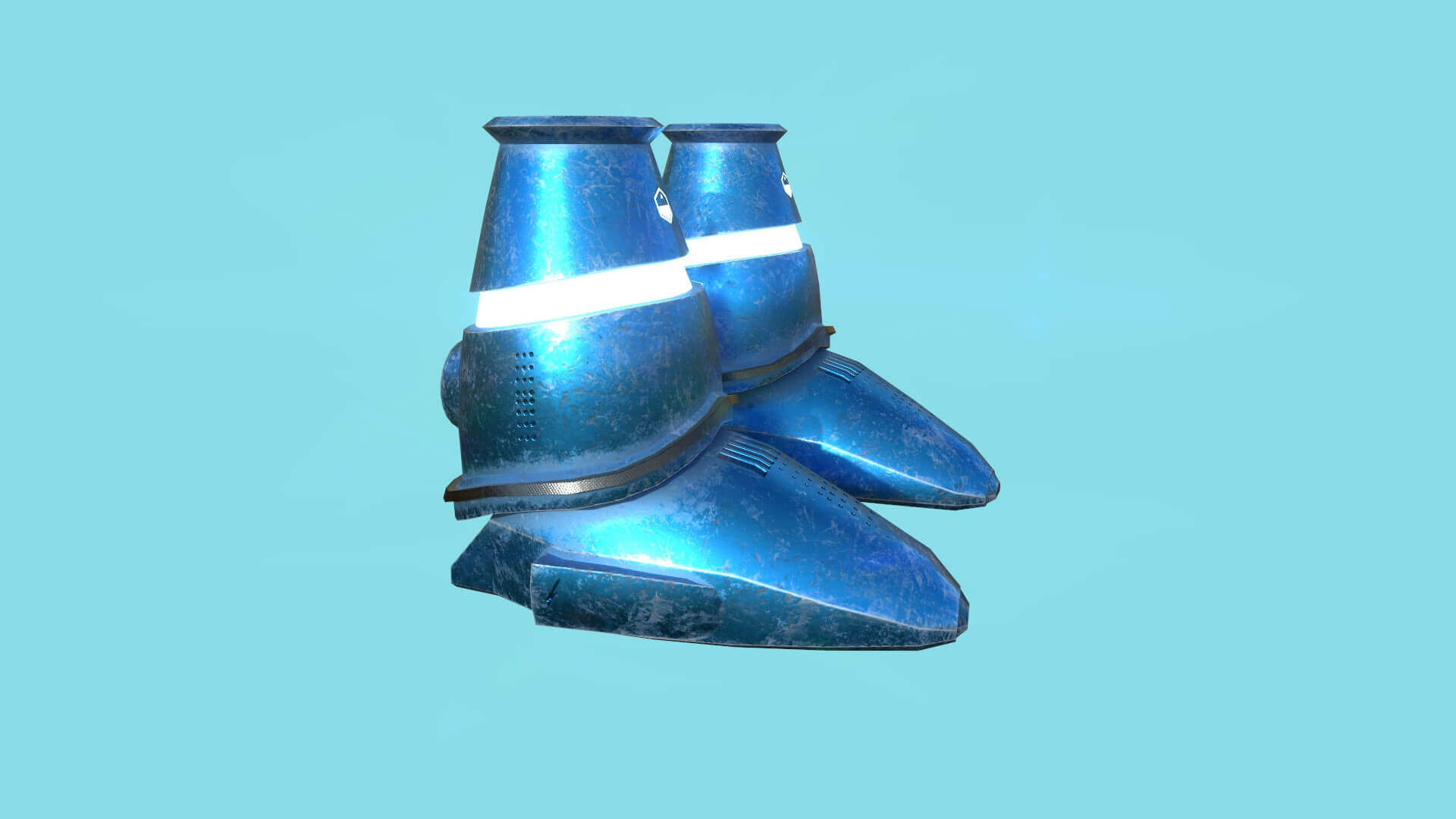 Megaman Boot 02 - Blue 3D Model by gsommer
